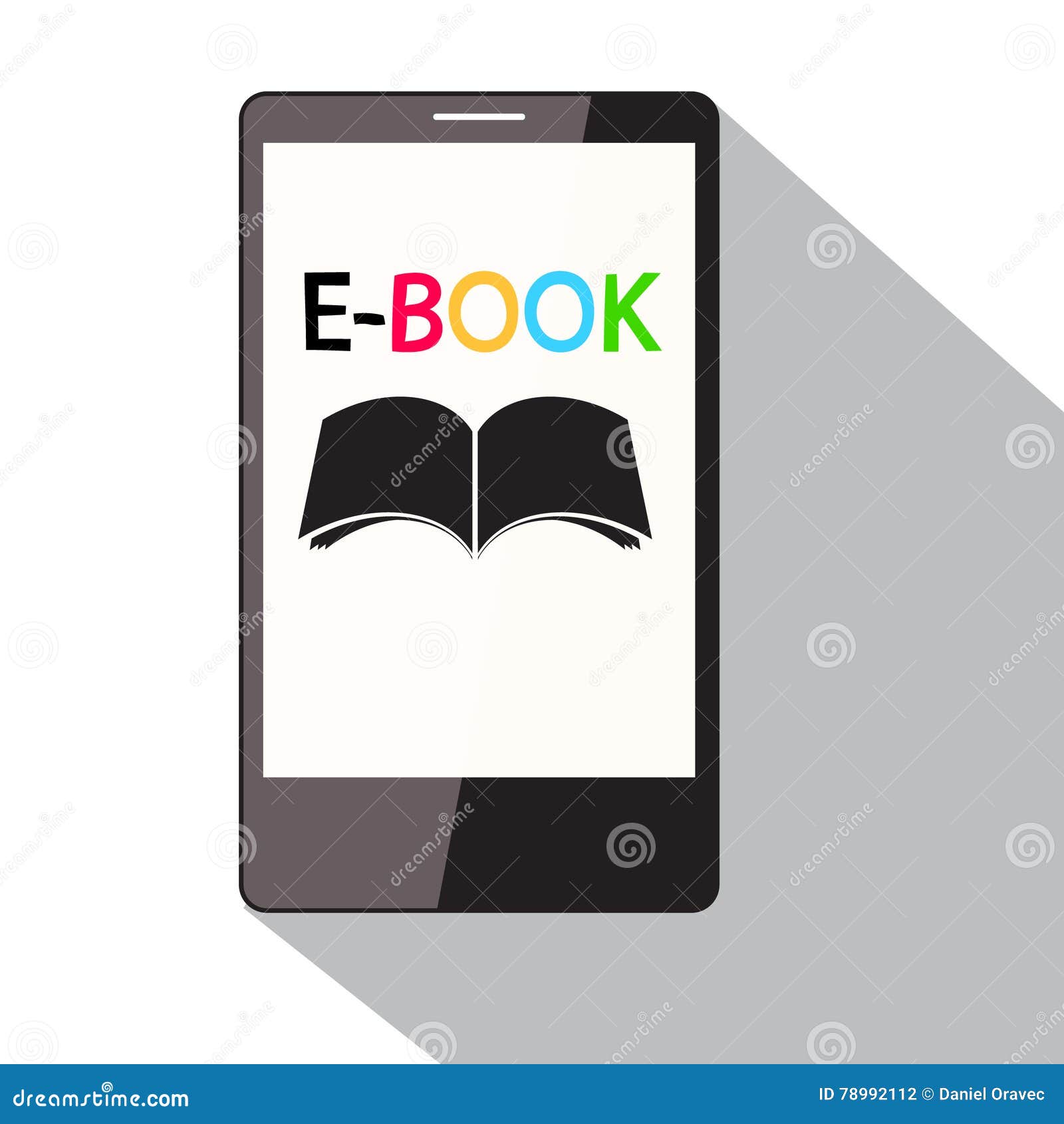 E-Book Title on Cell Phone Screen Stock Vector - Illustration of learn ...