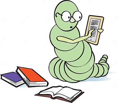 E-Bookworm stock vector. Illustration of nerdy, books - 16412359