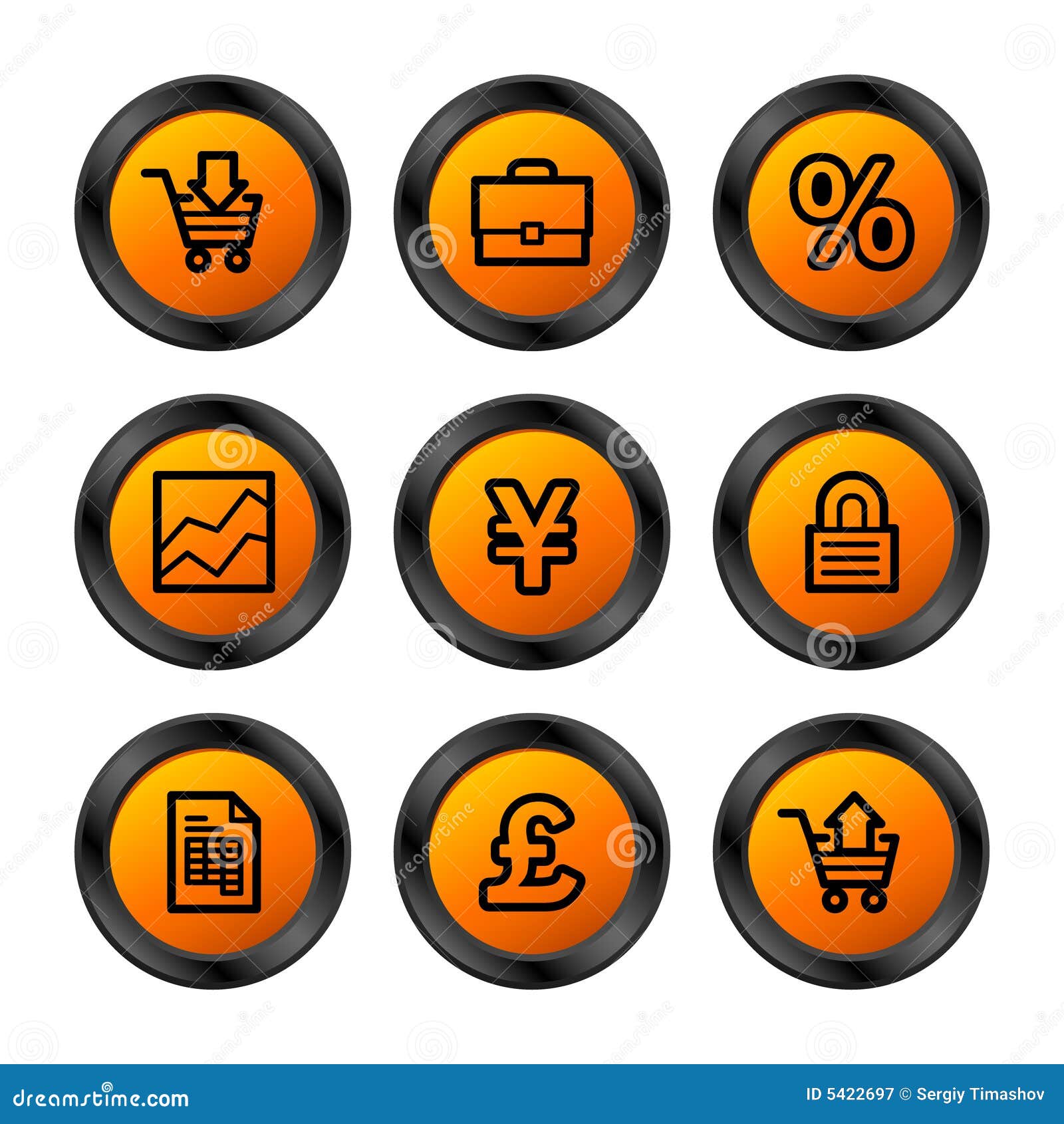E-business Icons, Orange Ser. Stock Vector - Illustration of japan ...