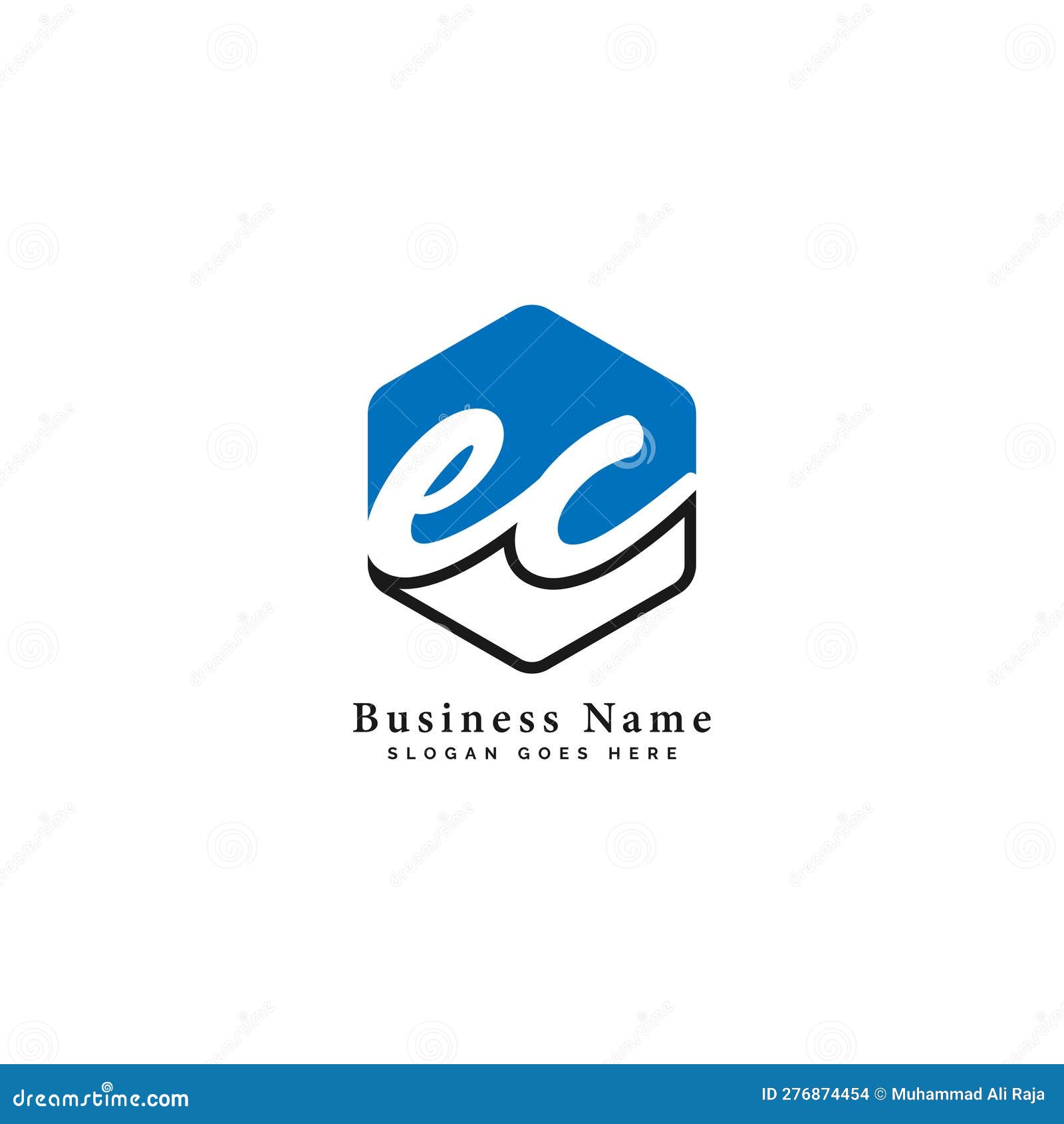 E, C, EC Initial Letter Handwritten and Signature Vector Image Template ...