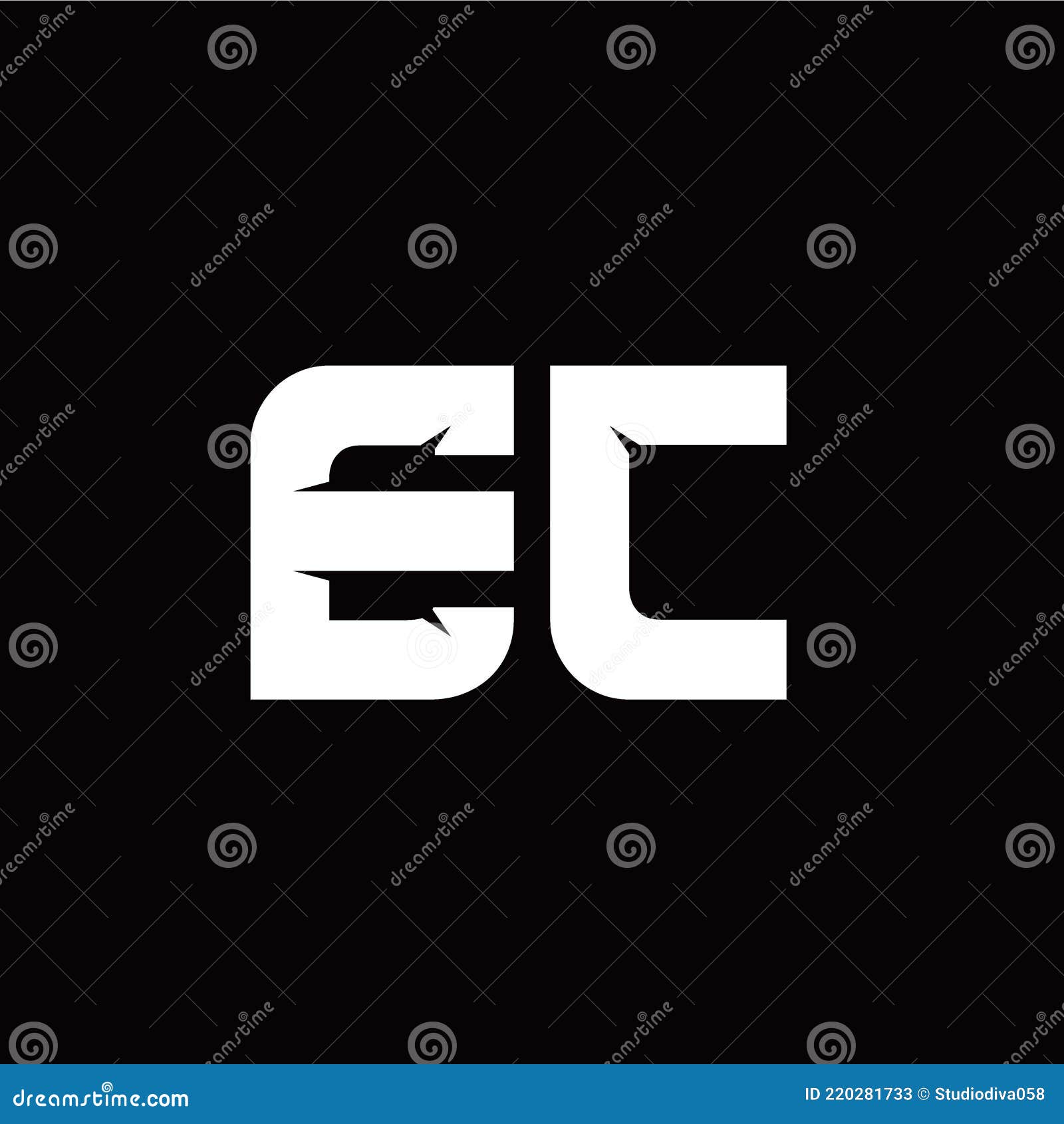 E C Letter Monogram Style Initial Logo Template Stock Vector ...