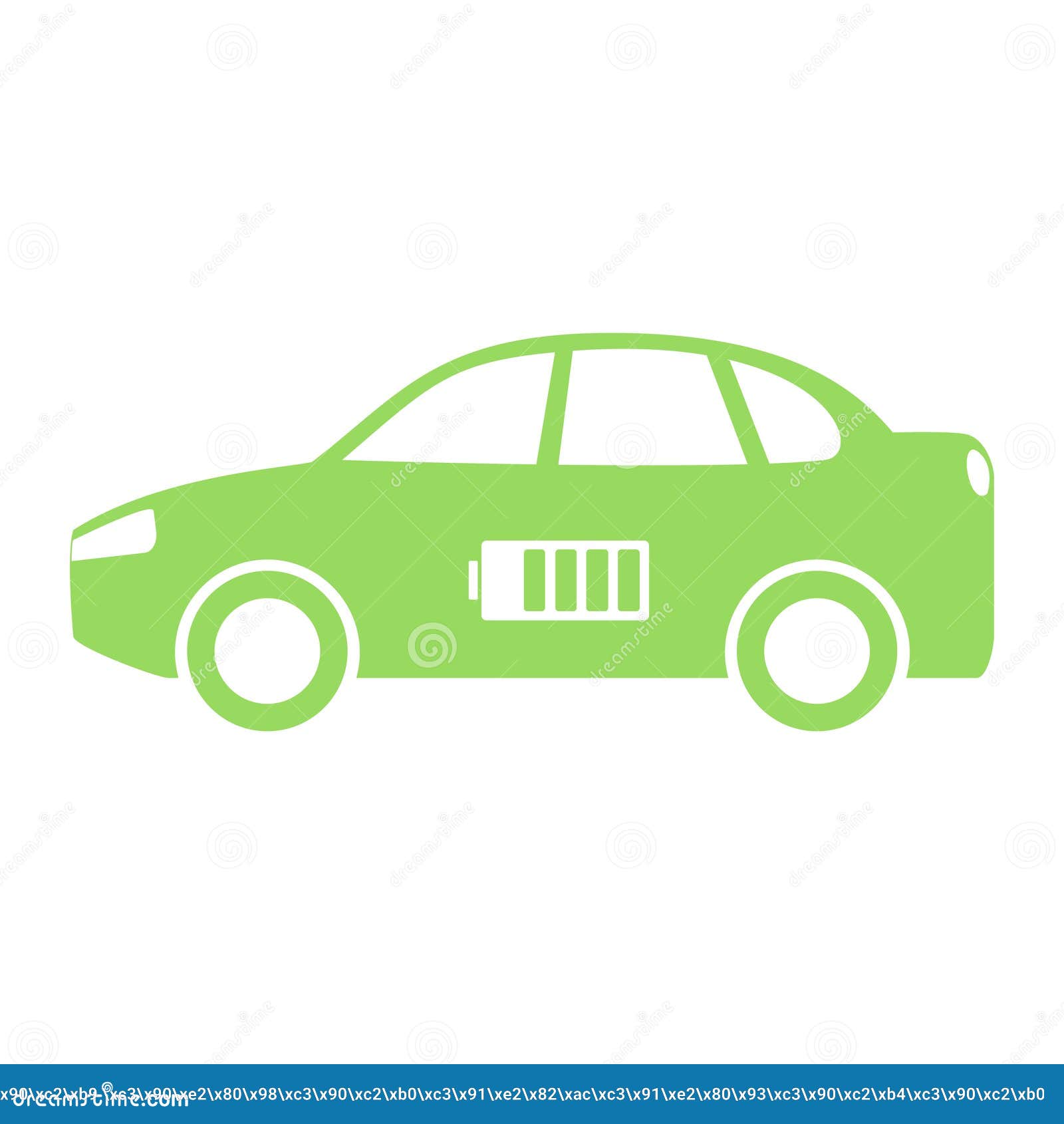 E-car Icon in Flat Style. Auto Vector Stock Vector - Illustration of ...