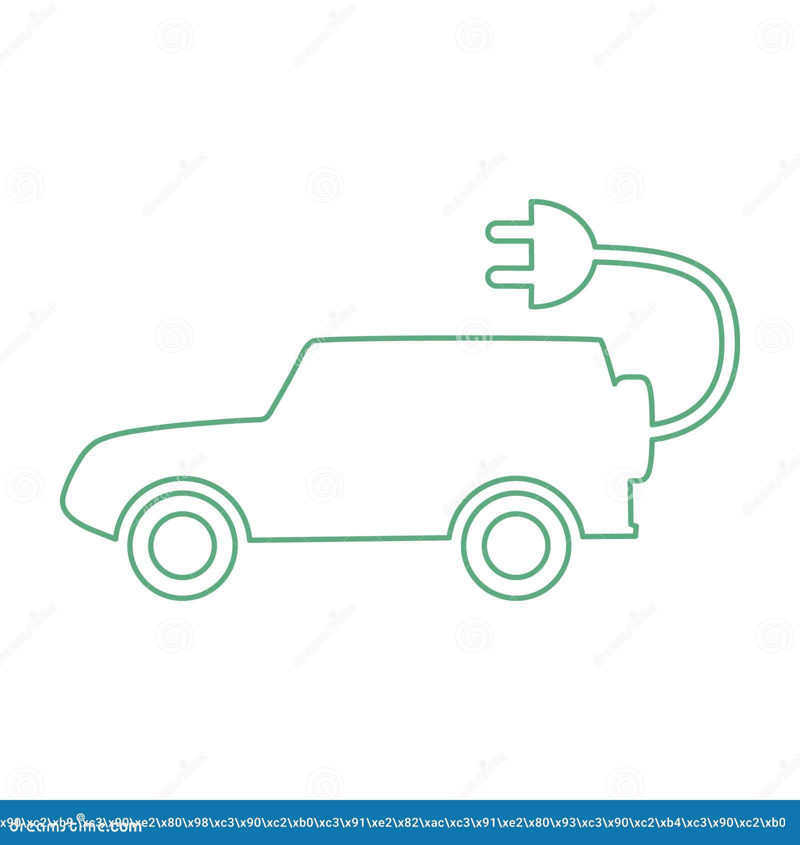 E-car Icon in Flat Style. Auto Vector Stock Vector - Illustration of ...