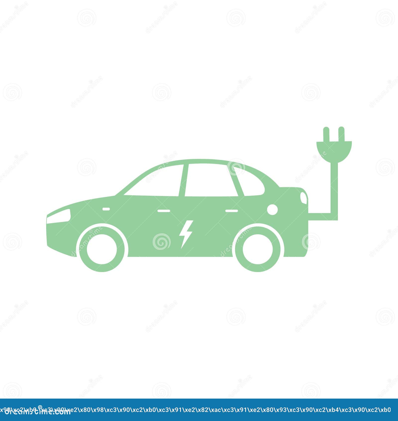 E-car Icon in Flat Style. Auto Vector Stock Vector - Illustration of ...