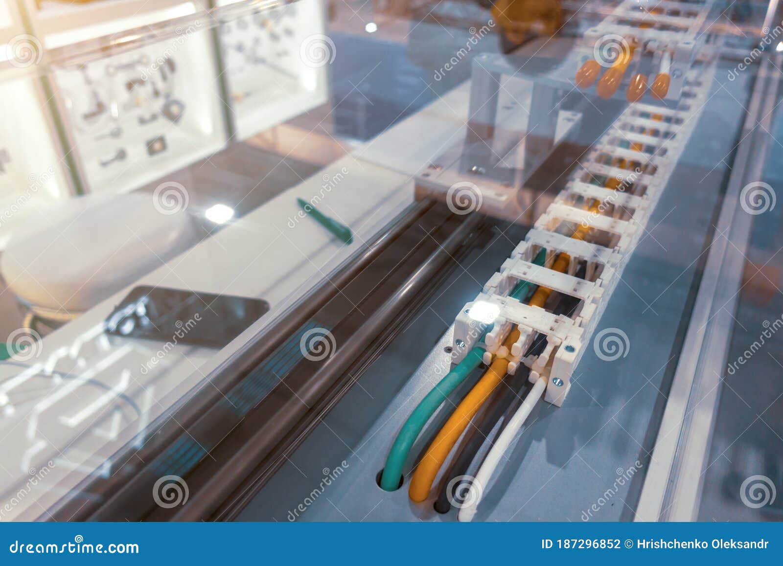 E-chain Systems.Plastic Energy Chains for Cable Ties Stock Photo ...