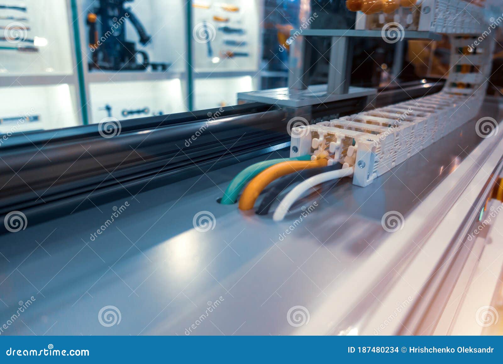 E-chain Systems.Plastic Energy Chains for Cable Ties Stock Photo ...