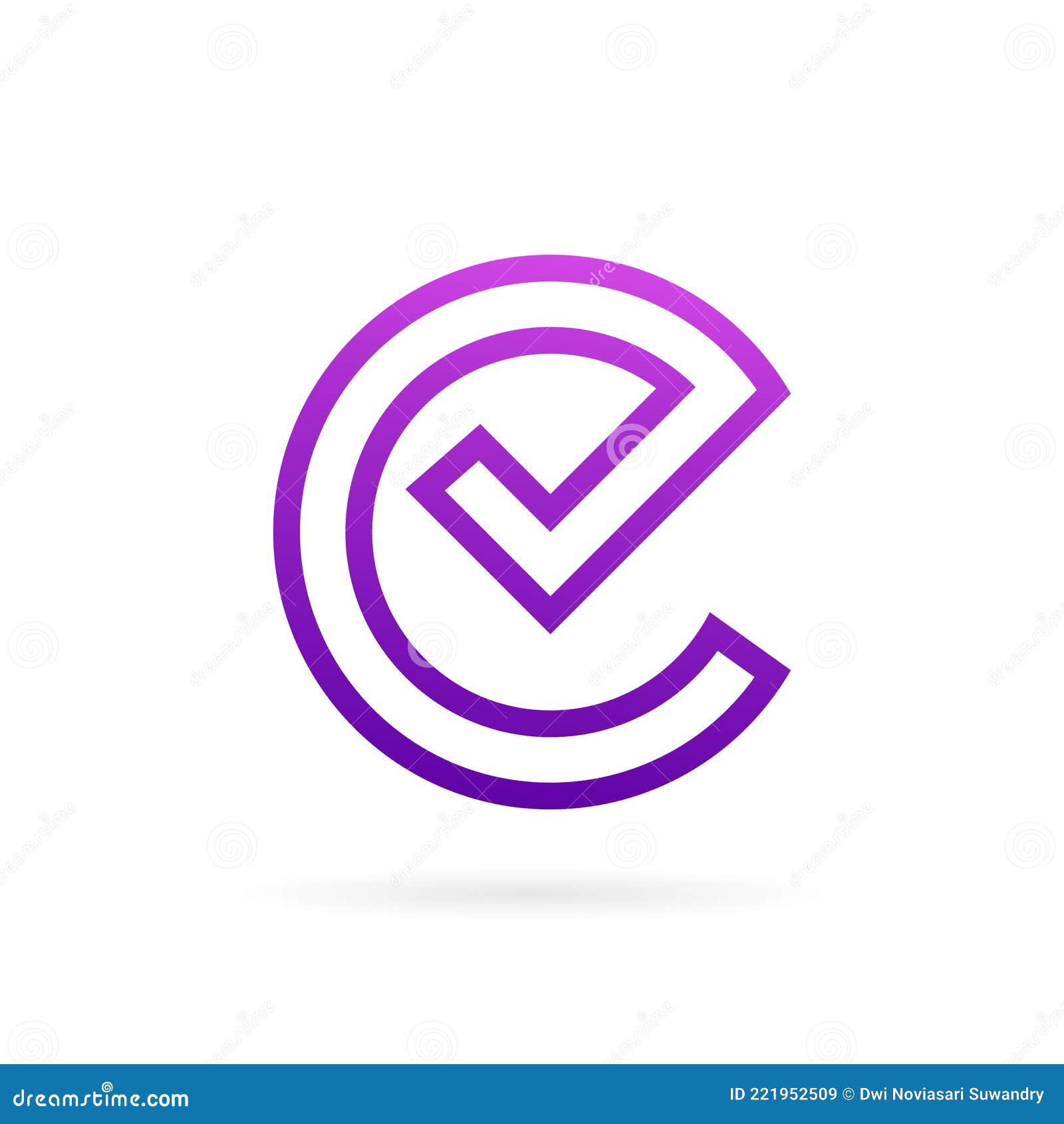 E Check Mark Logo Design Template Stock Vector - Illustration of ...