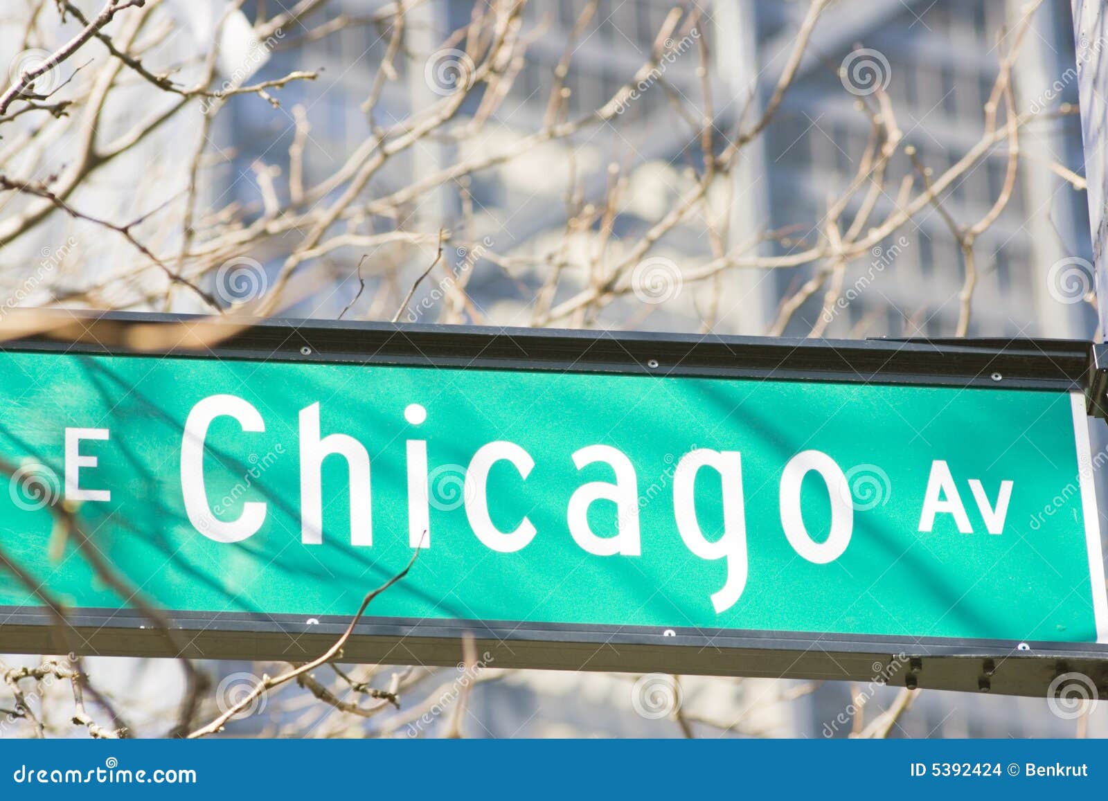 E. Chicago Ave sign stock photo. Image of ring, stone - 5392424