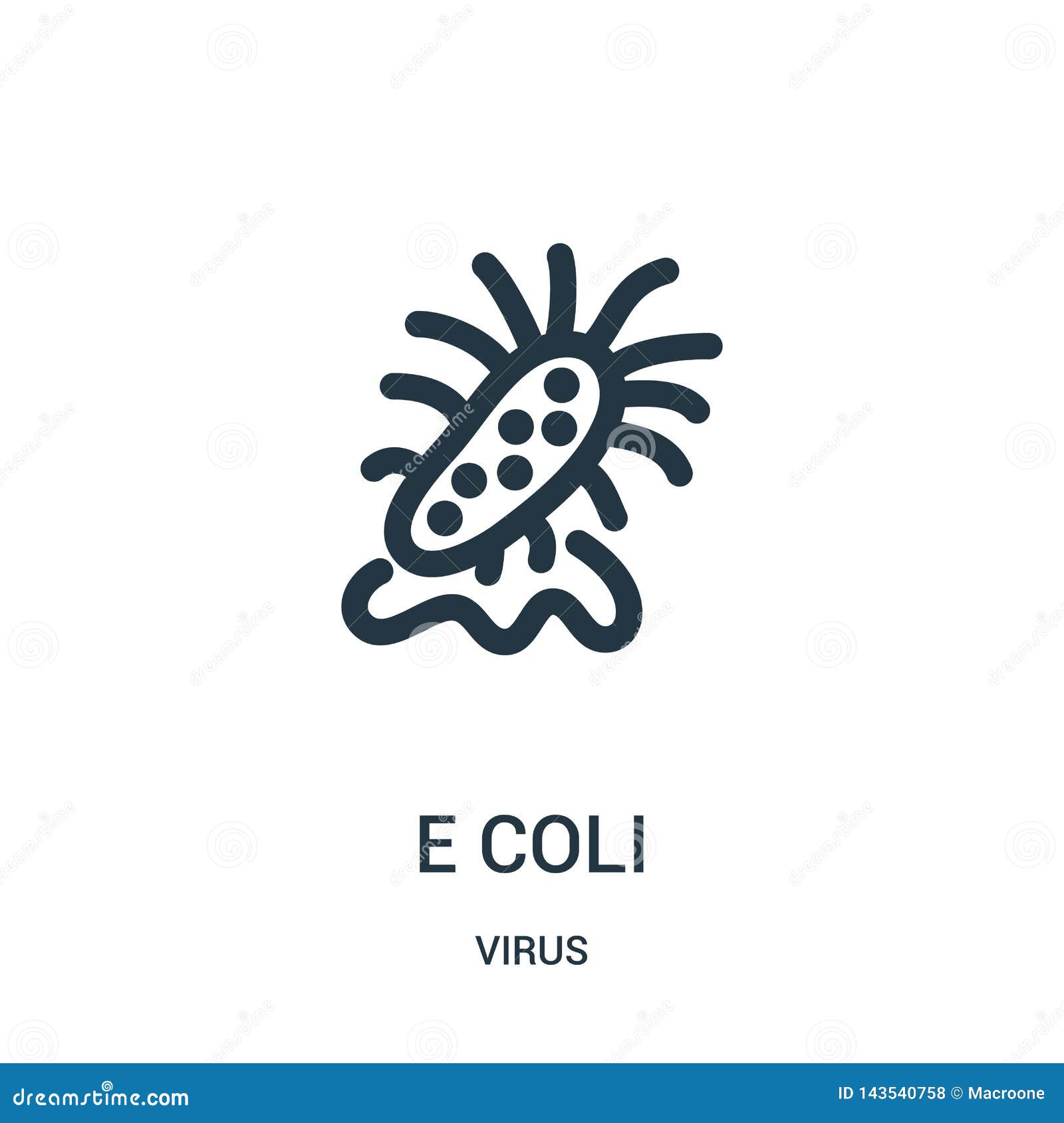E Coli Icon Vector from Virus Collection. Thin Line E Coli Outline Icon ...
