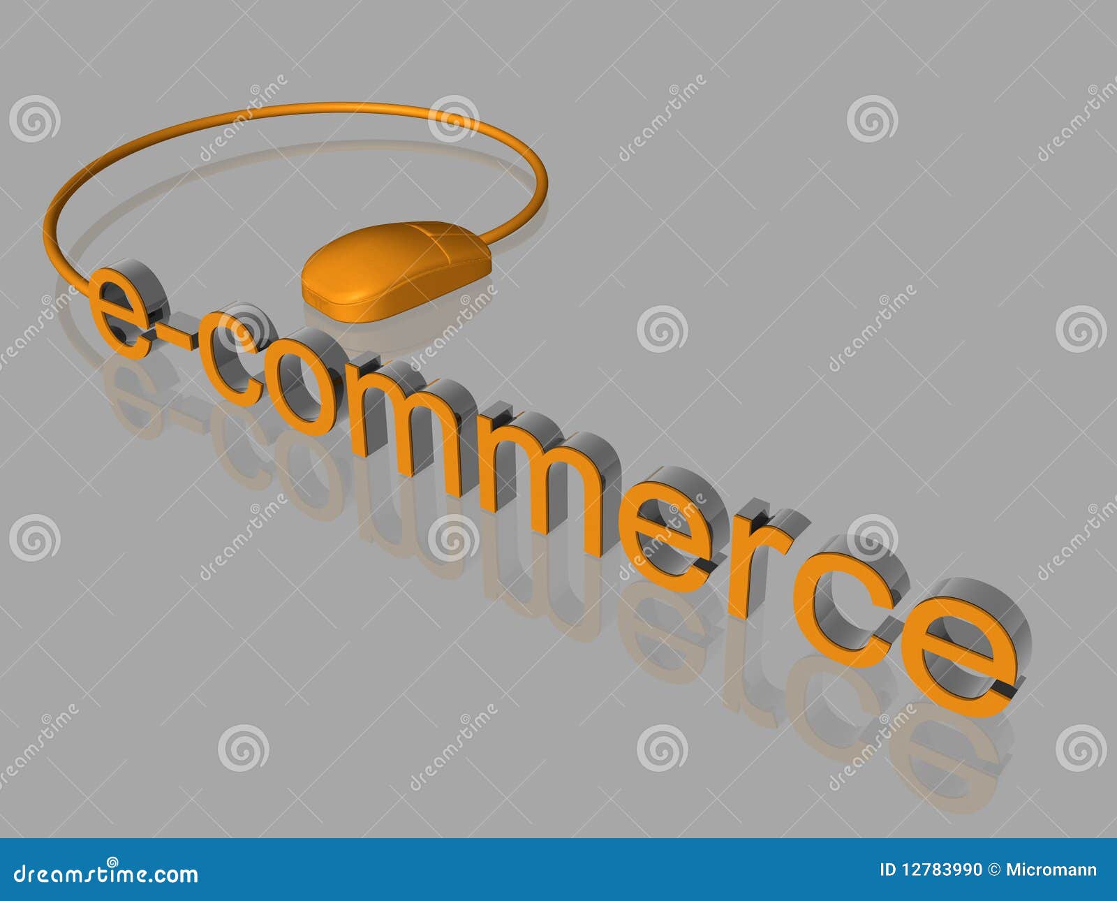 E-Commerce - 3D stock illustration. Illustration of orange - 12783990
