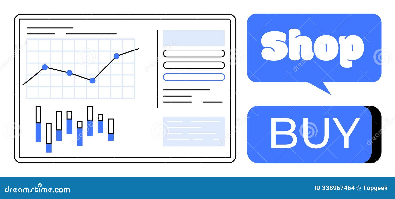 E-commerce Analytics Dashboard with Shop and Buy Buttons for Business ...