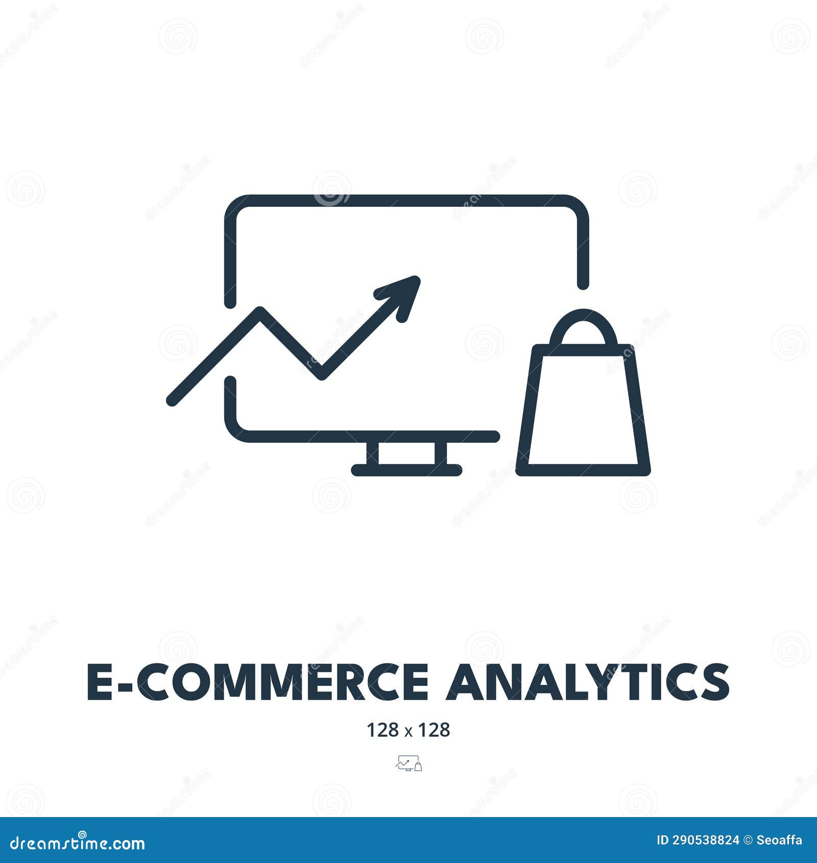 E-commerce Analytics Icon. Metrics, Insights, Sales. Editable Stroke ...