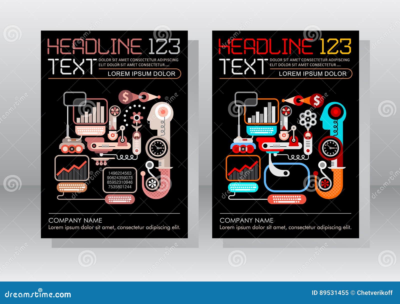 E-commerce Business Leaflet Template Design Stock Vector - Illustration ...