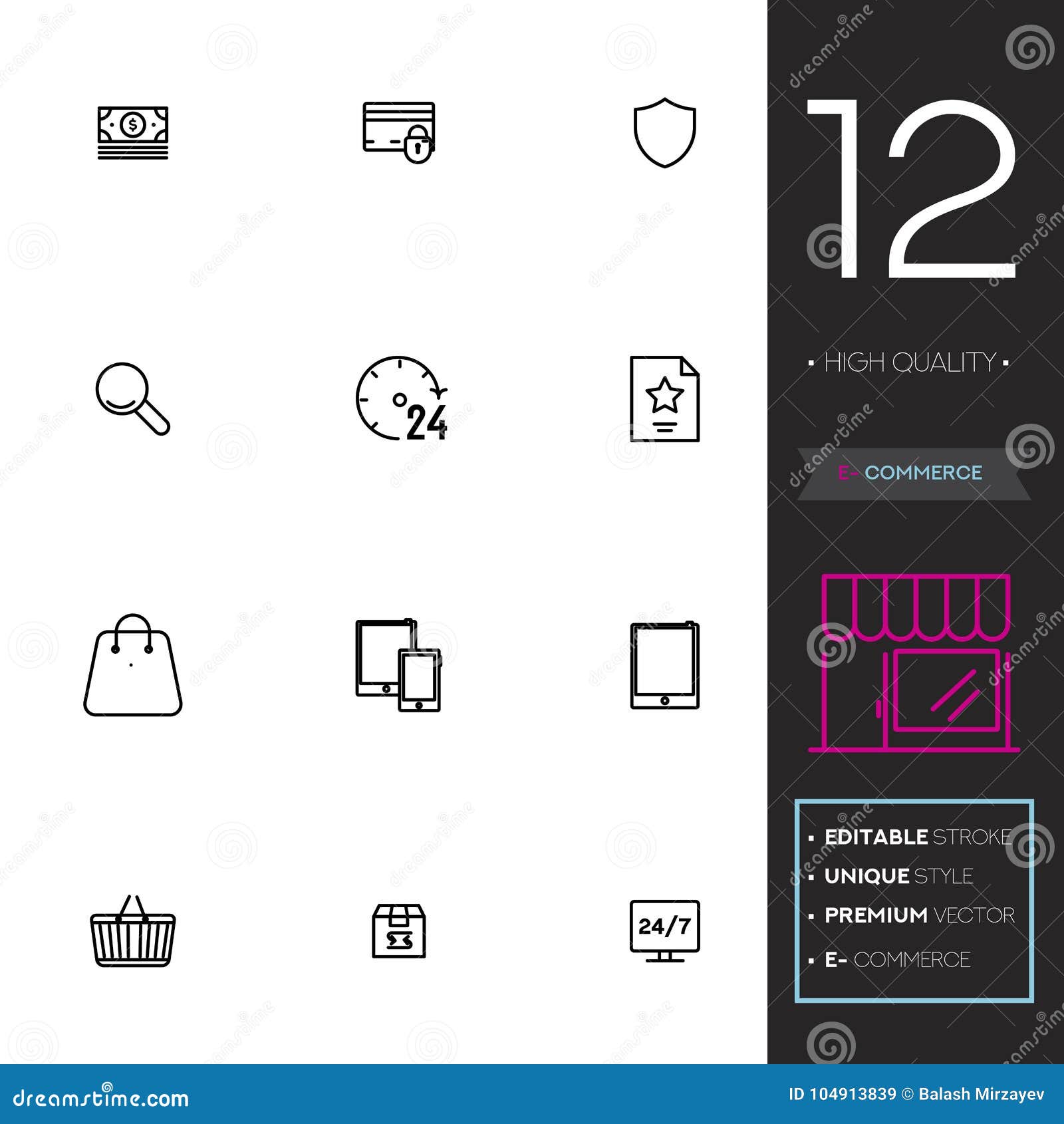 E-commerce Collection Icon Set Stock Illustration - Illustration of ...