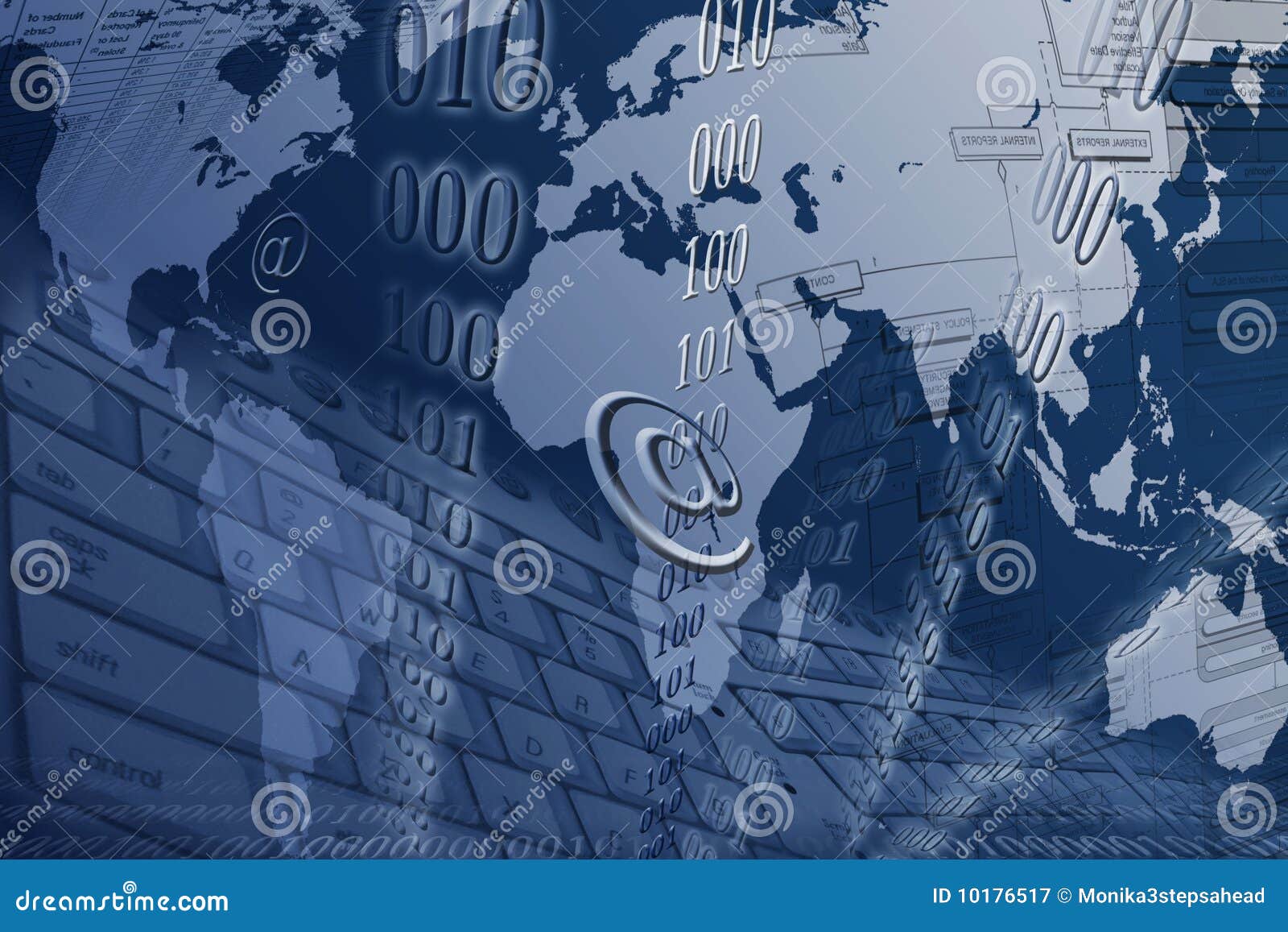 E-commerce Concept On World Map Illustration In Word Collage Royalty ...