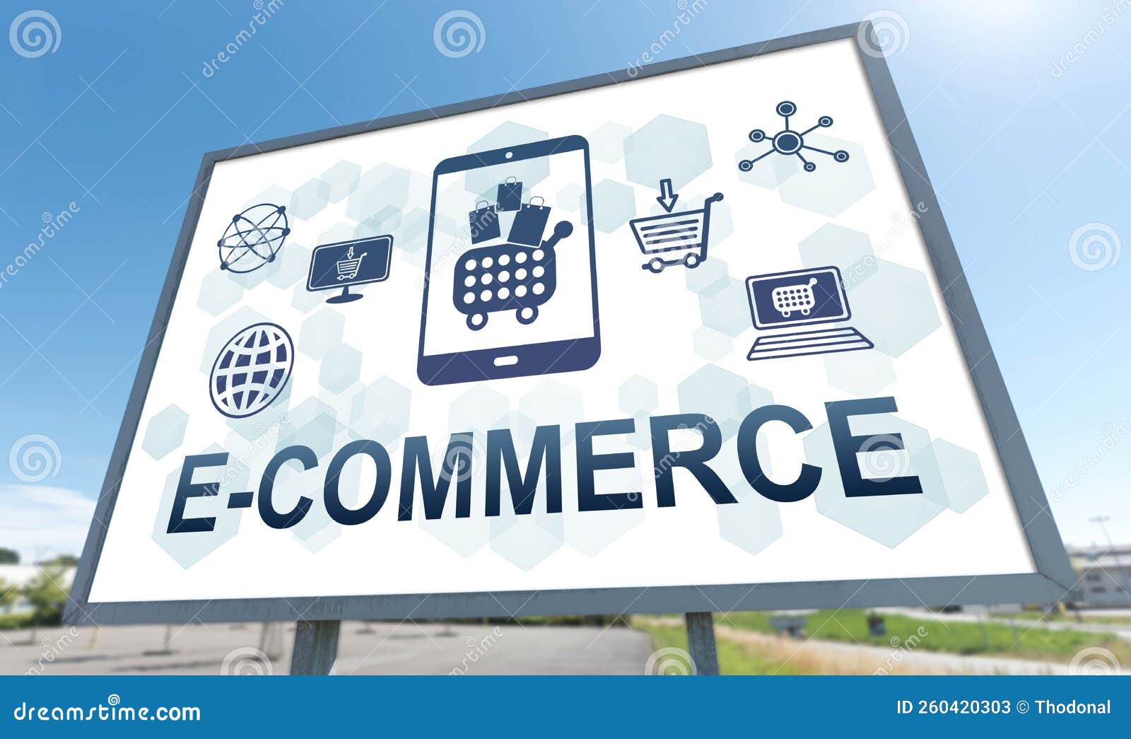 E-commerce Concept on a Billboard Stock Image - Image of smart, retail ...