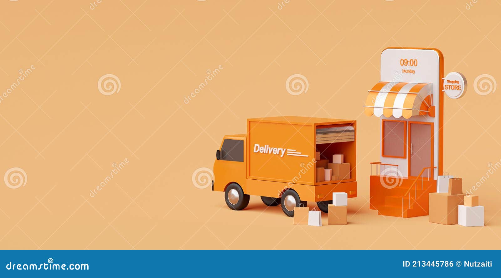 E-commerce Concept, Delivery Service on Mobile Application ...