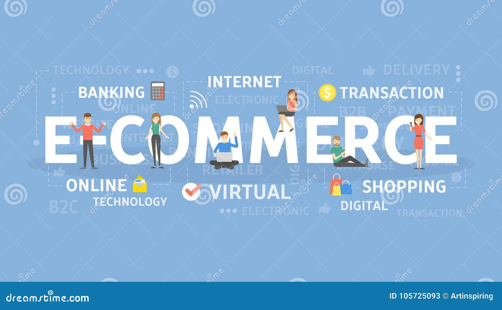 E-commerce Concept Illustration. Stock Vector - Illustration of customer, digital: 105725093