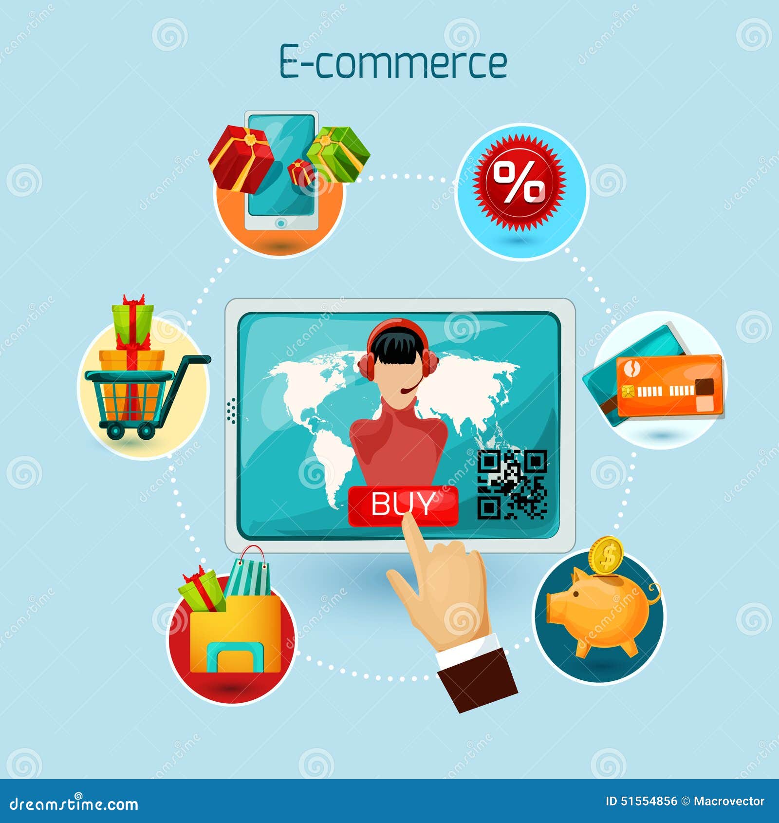 E-commerce Concept Illustration Stock Vector - Illustration of concept, payment: 51554856