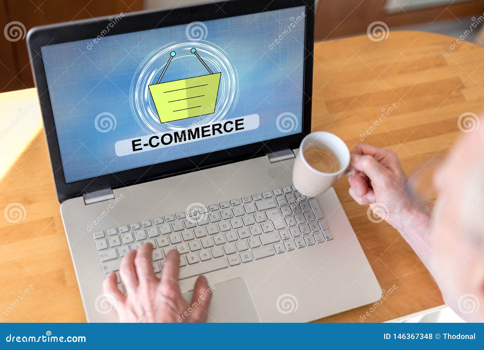 E-commerce Concept on a Laptop Stock Photo - Image of digital, commerce ...