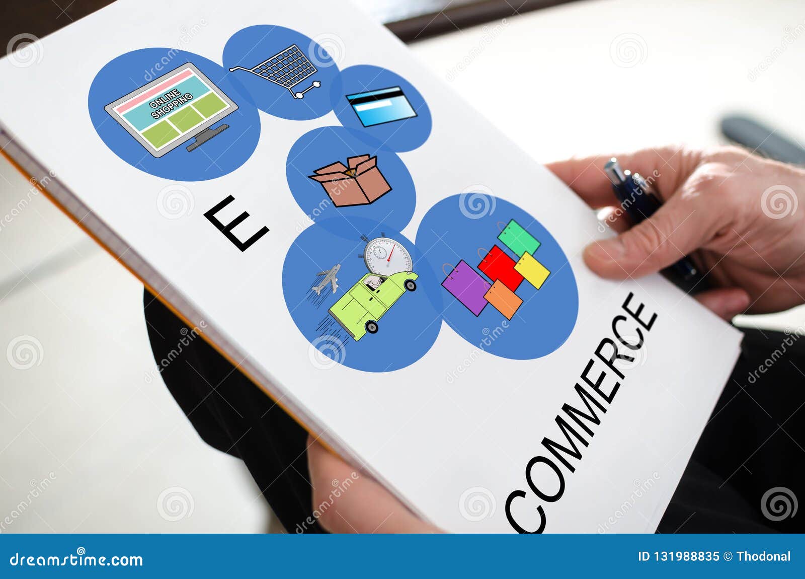 E-commerce Concept on a Paper Stock Image - Image of marketing ...