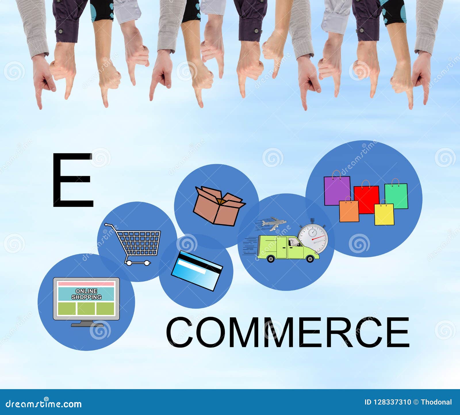 E-commerce Concept on a Wall Stock Photo - Image of retail, business ...