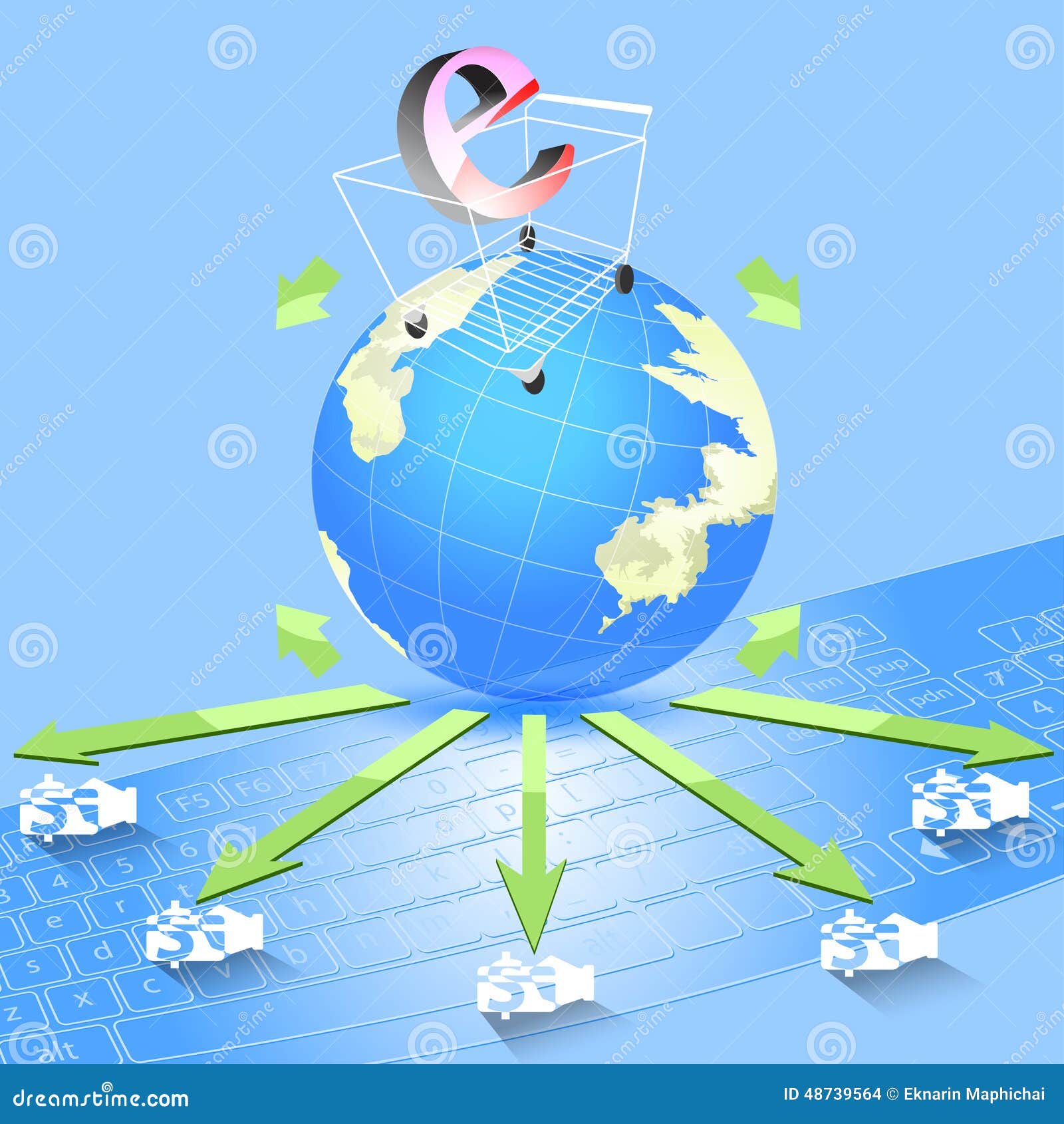 E-commerce concepts stock illustration. Illustration of arrows - 48739564