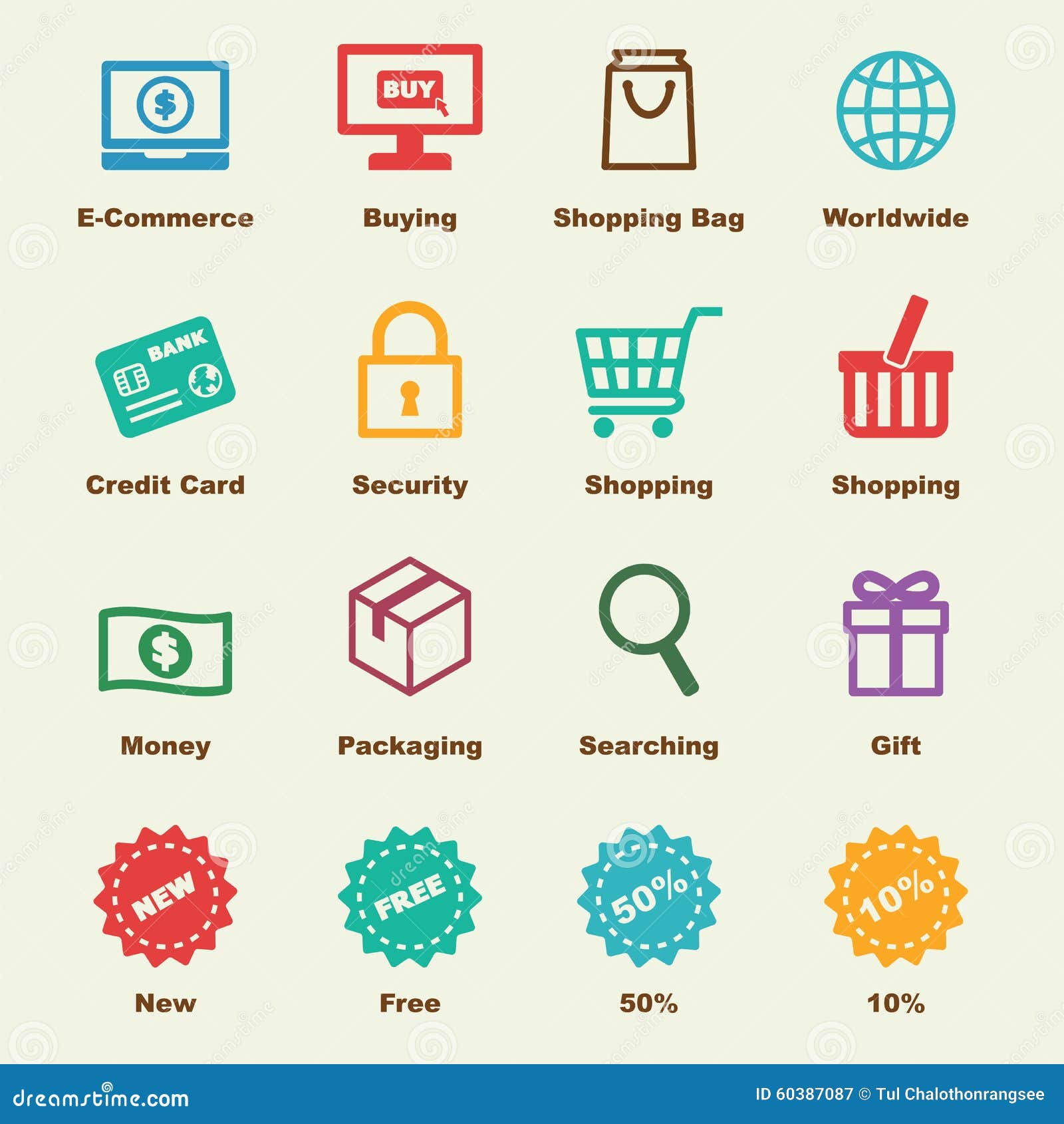 E-commerce elements stock illustration. Image of marketing - 60387087