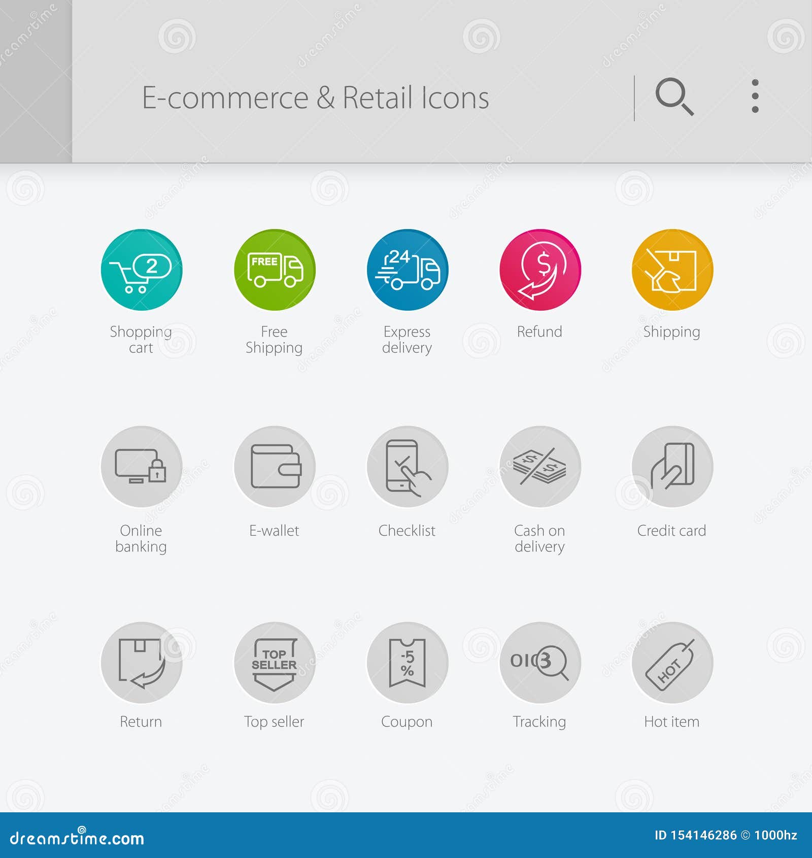 E-commerce & Retail Icons Stock Vector - Illustration of insurance ...