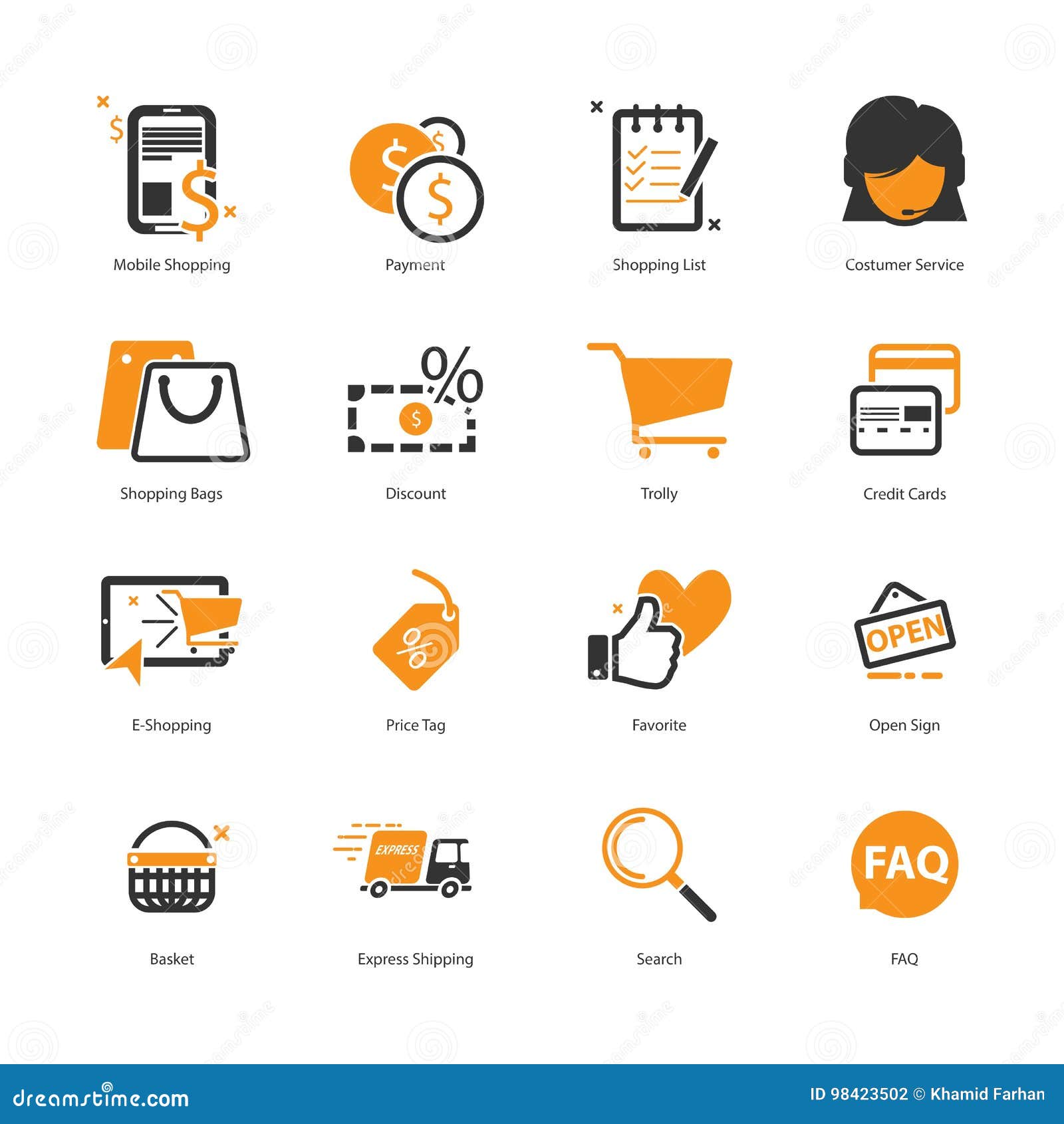 E-Commerce Icon Pack stock vector. Illustration of posters - 98423502