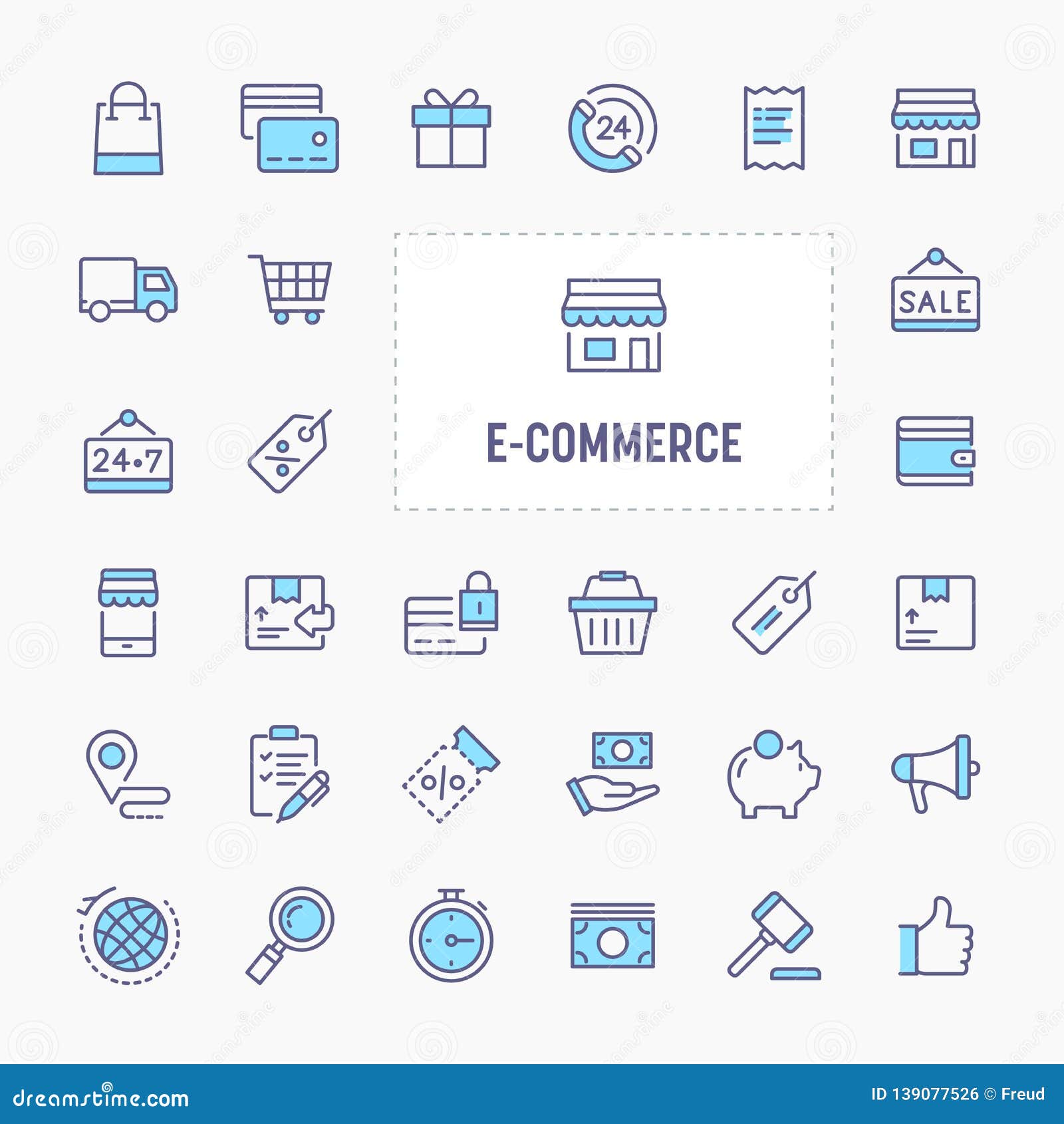 E-commerce Icon Set stock vector. Illustration of online - 139077526