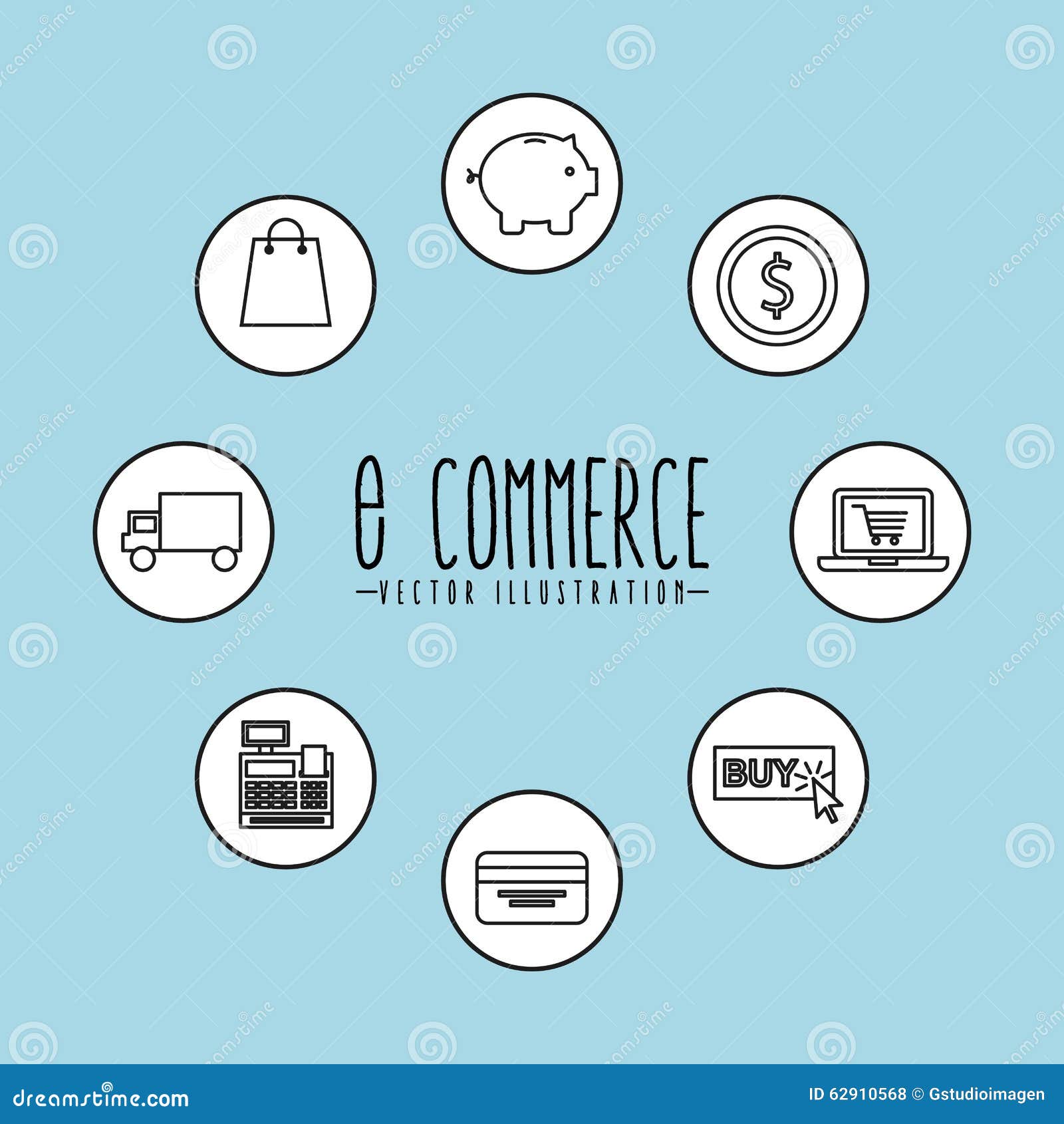 E-commerce icons design stock vector. Illustration of strategy - 62910568