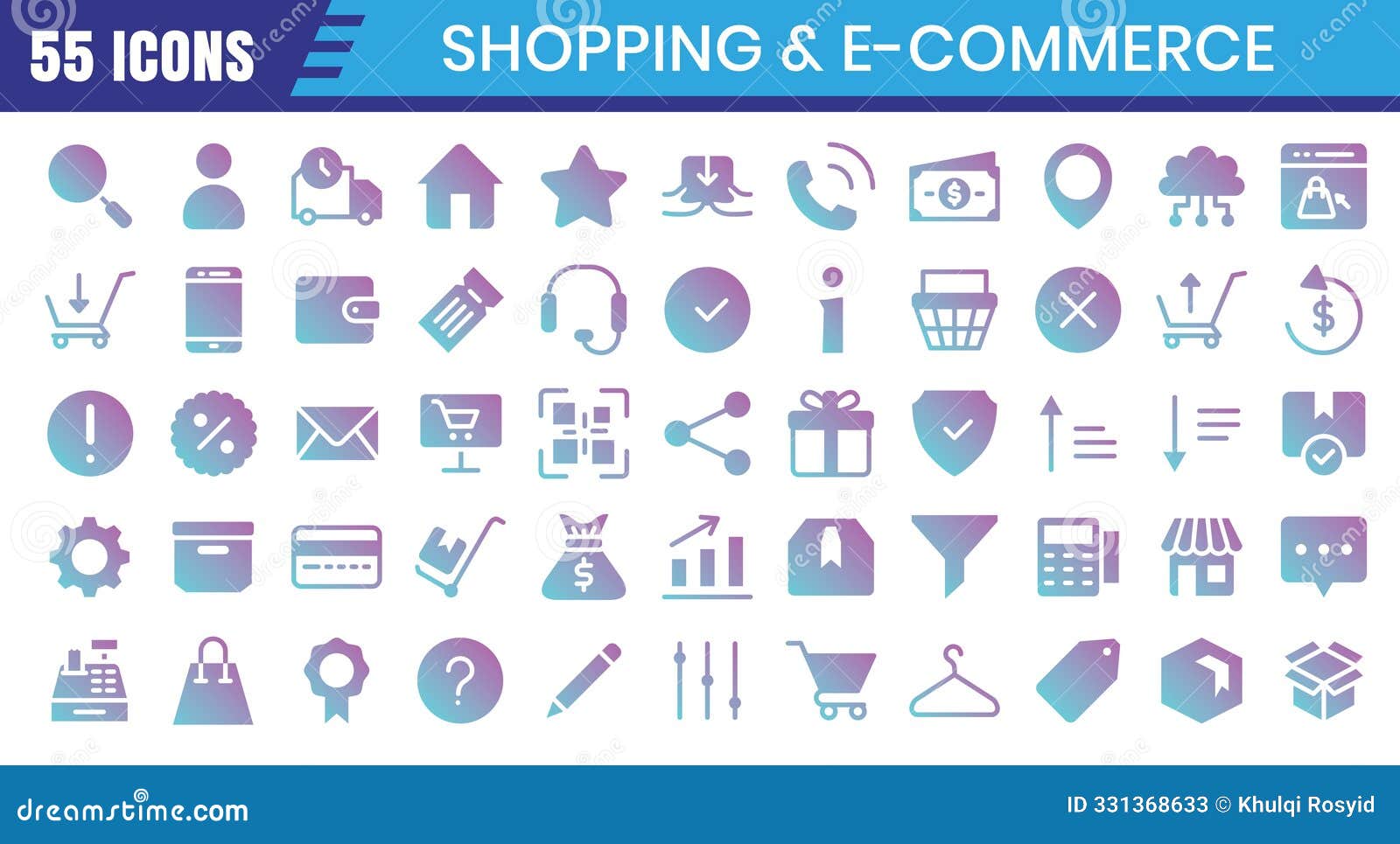E-Commerce Icons Set. Online Shopping Flat Gradient Icon Collection ...