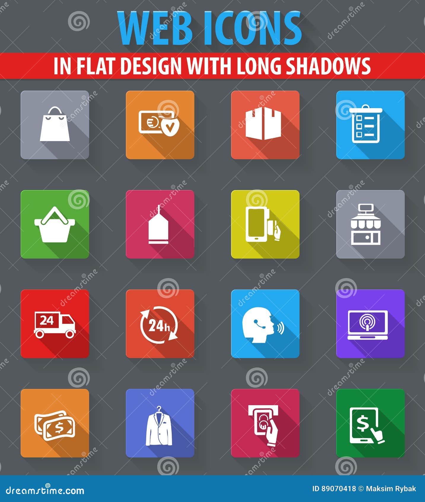 E-commerce icons set stock vector. Illustration of computer - 89070418