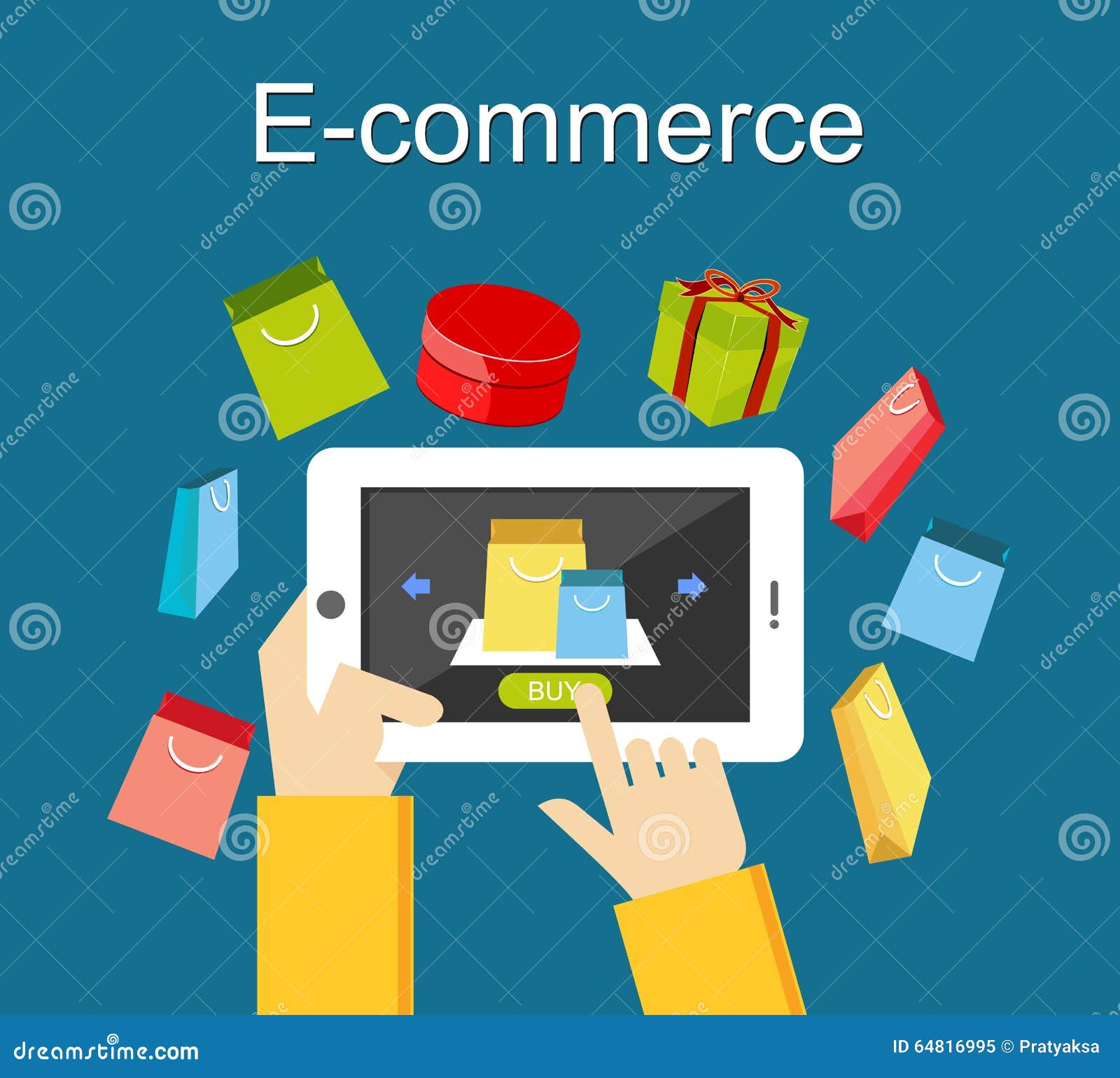 E-commerce Illustration. Online Shopping Illustration Stock Vector ...