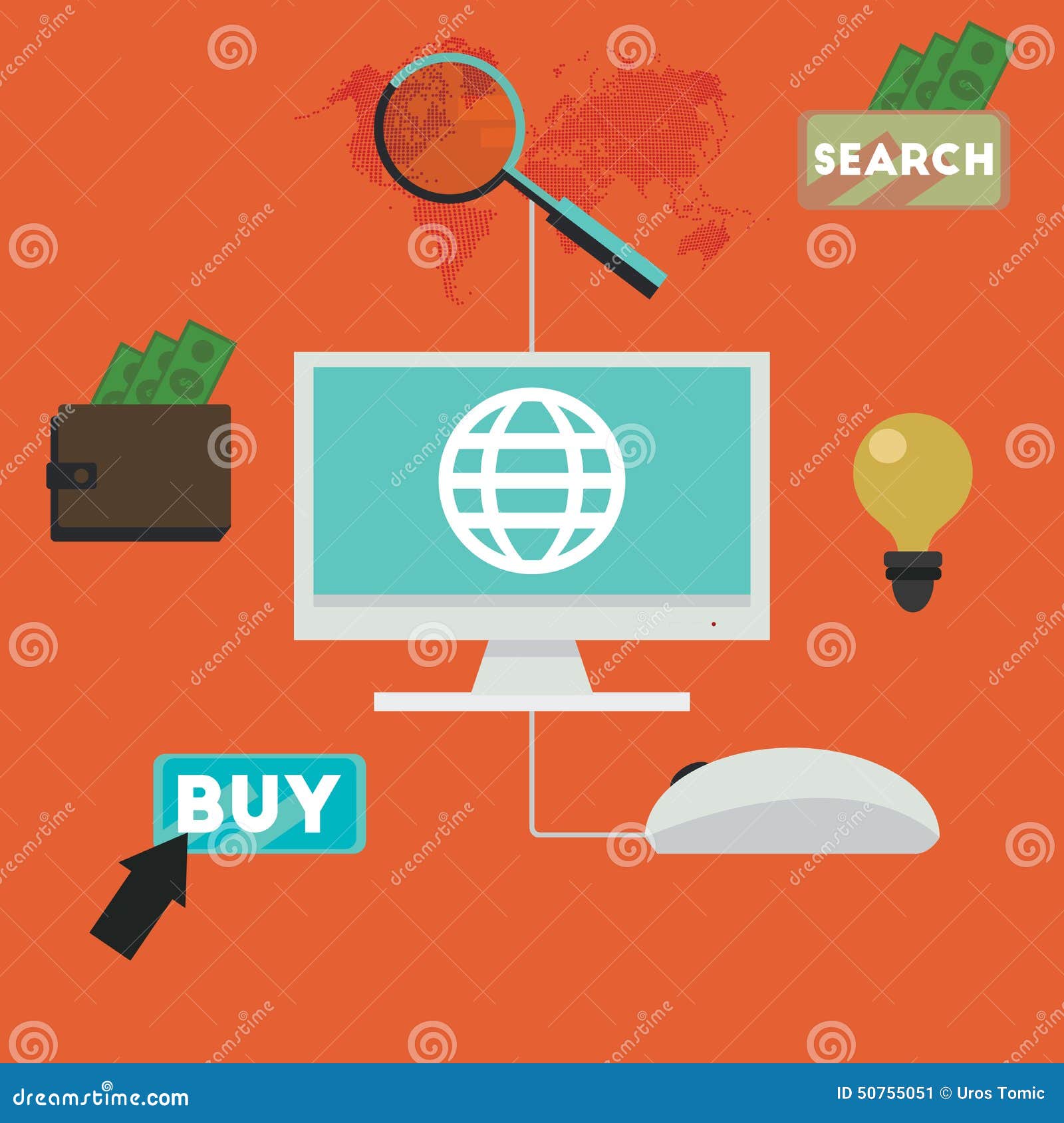 E-commerce Infographic Concept of Purchasing Product Via Internet ...