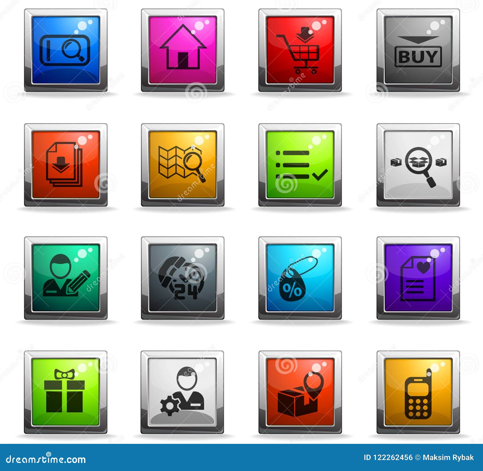 E-commerce Interface Icon Set Stock Vector - Illustration of vector ...