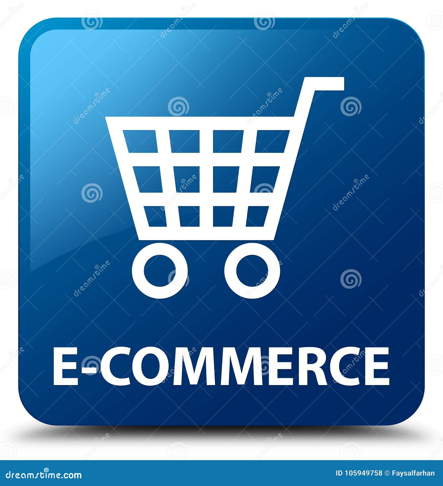 E-commerce Blue Square Button Stock Illustration - Illustration of sign ...