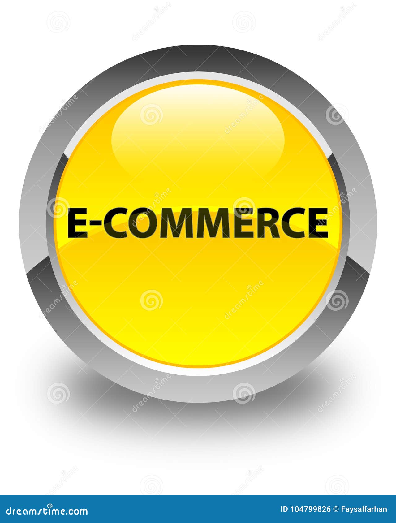 E-commerce Glossy Yellow Round Button Stock Illustration - Illustration ...