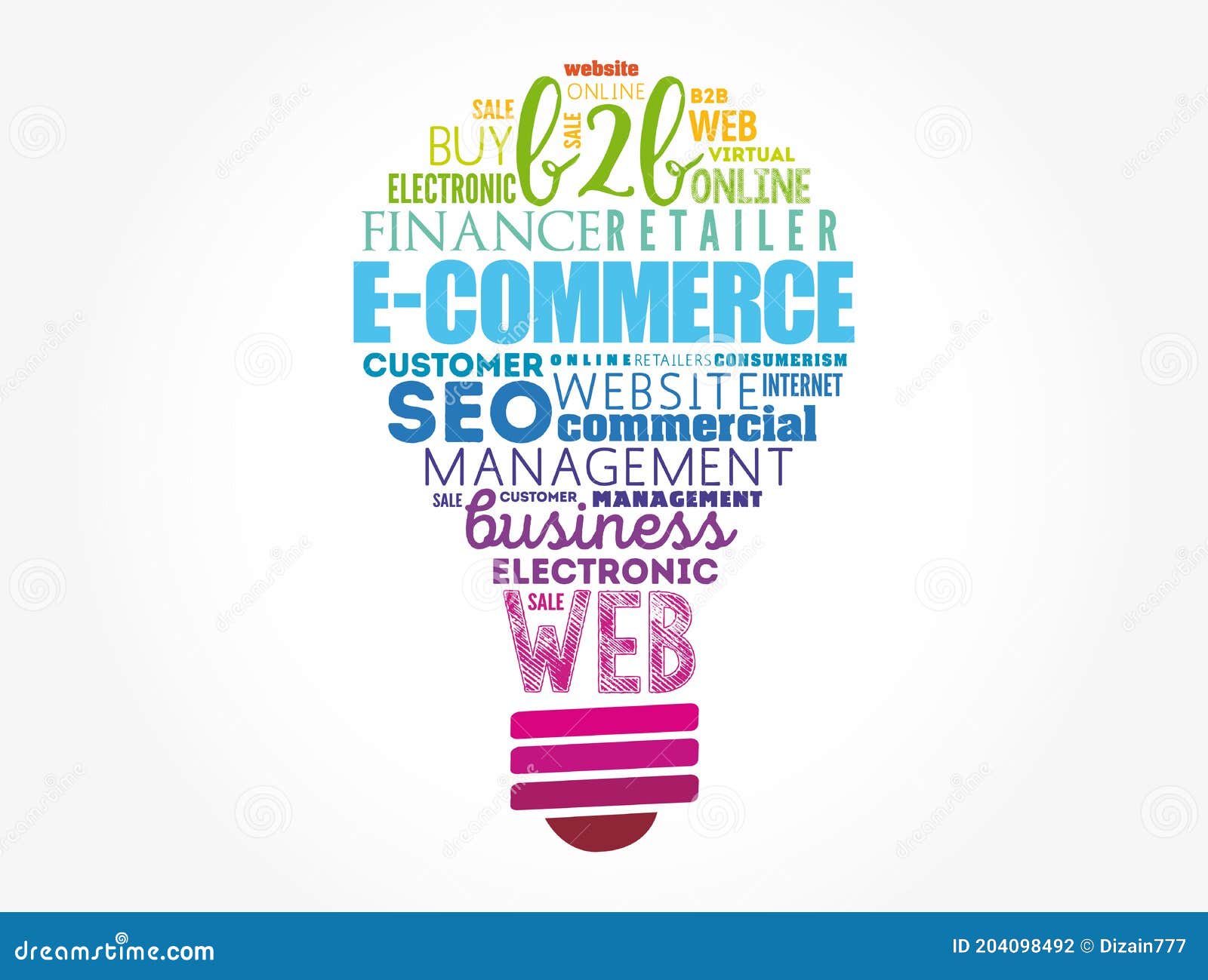 COMMERCE Bulb Word Cloud Collage Stock Image | CartoonDealer.com #205447603