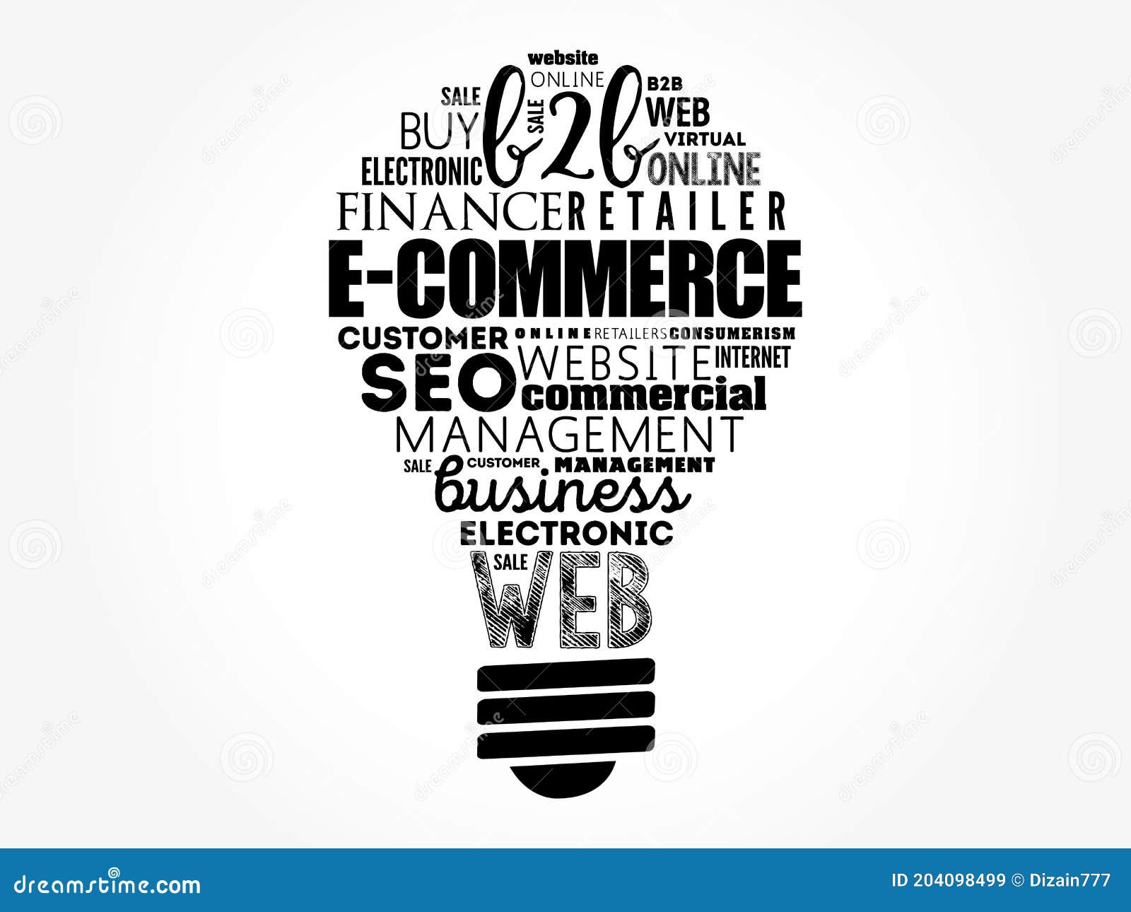 COMMERCE Bulb Word Cloud Collage Stock Image | CartoonDealer.com #205447603