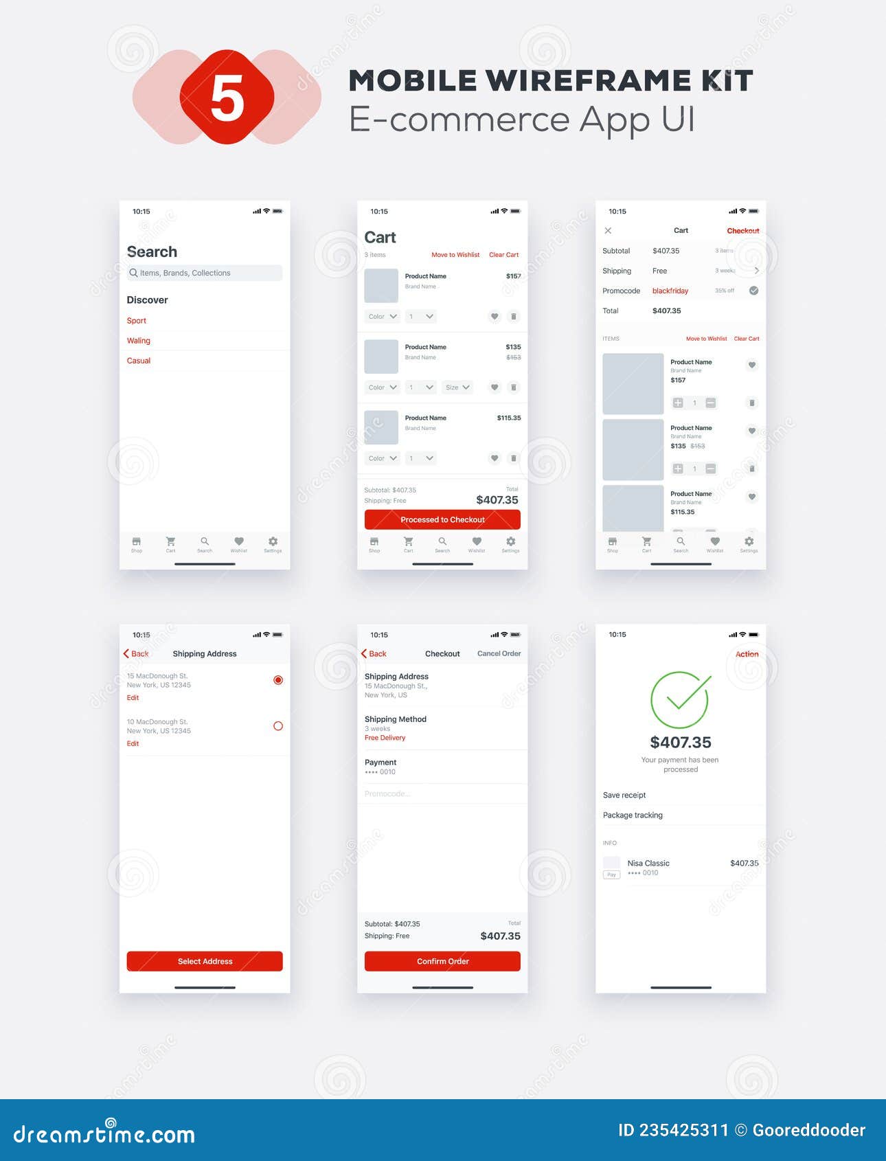 Ui Mobile App Ecommerce Ux Gui Design Elements Mobile Application