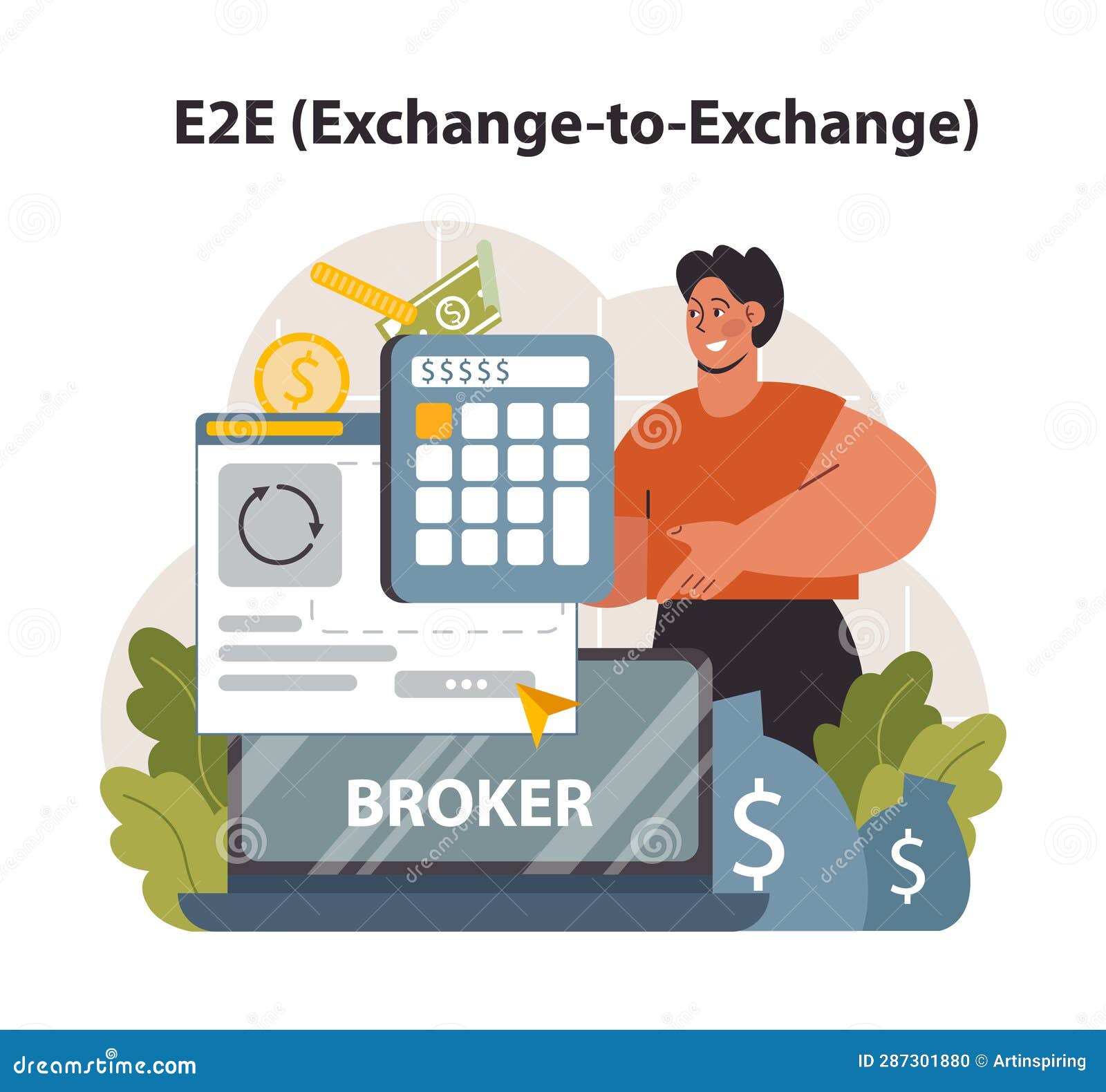E2E E-commerce Model. Integration between of Digitaal Computer System Stock Vector ...