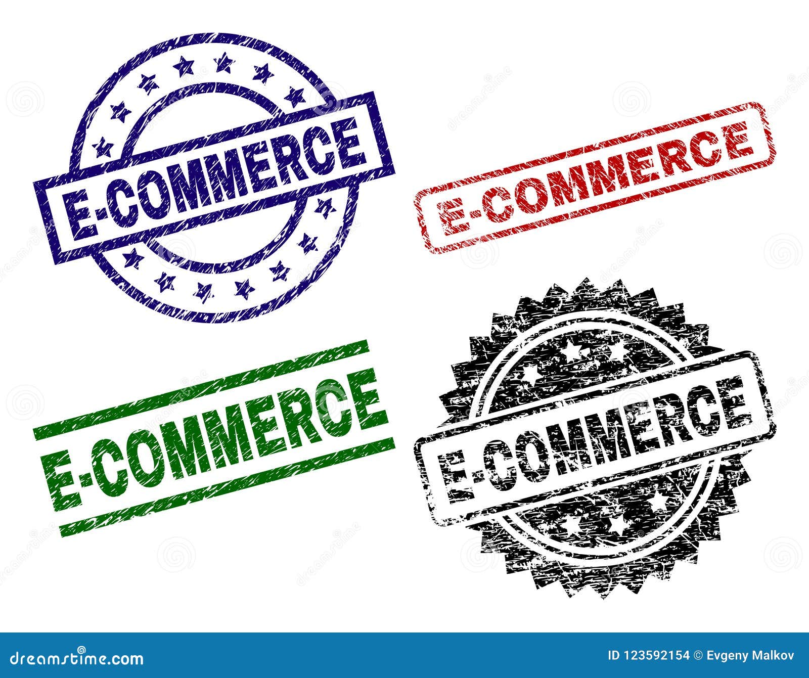 Grunge Textured E-COMMERCE Stamp Seals Stock Vector - Illustration of ...