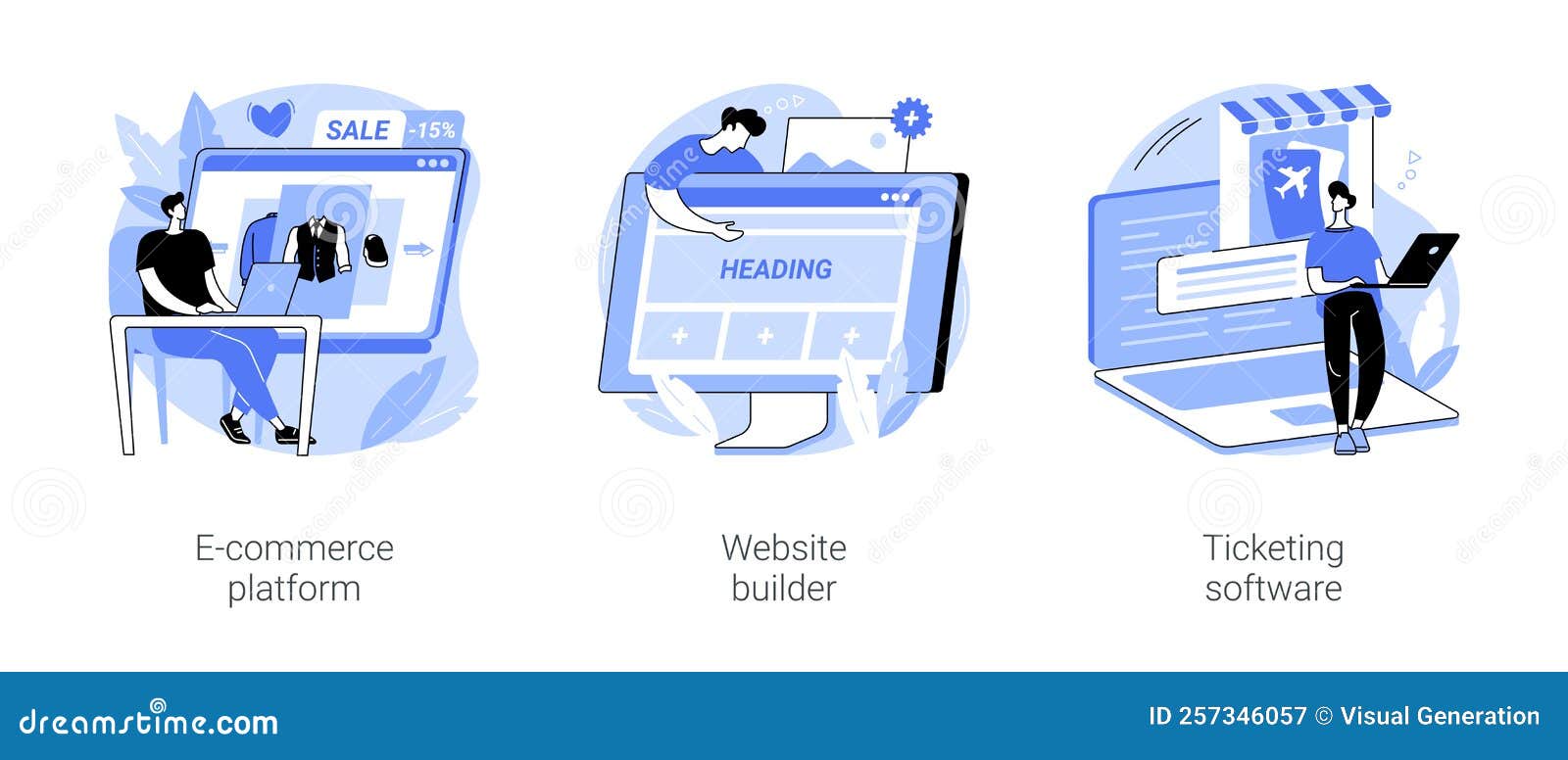 Ticketing Software Isolated Cartoon Vector Illustrations ...