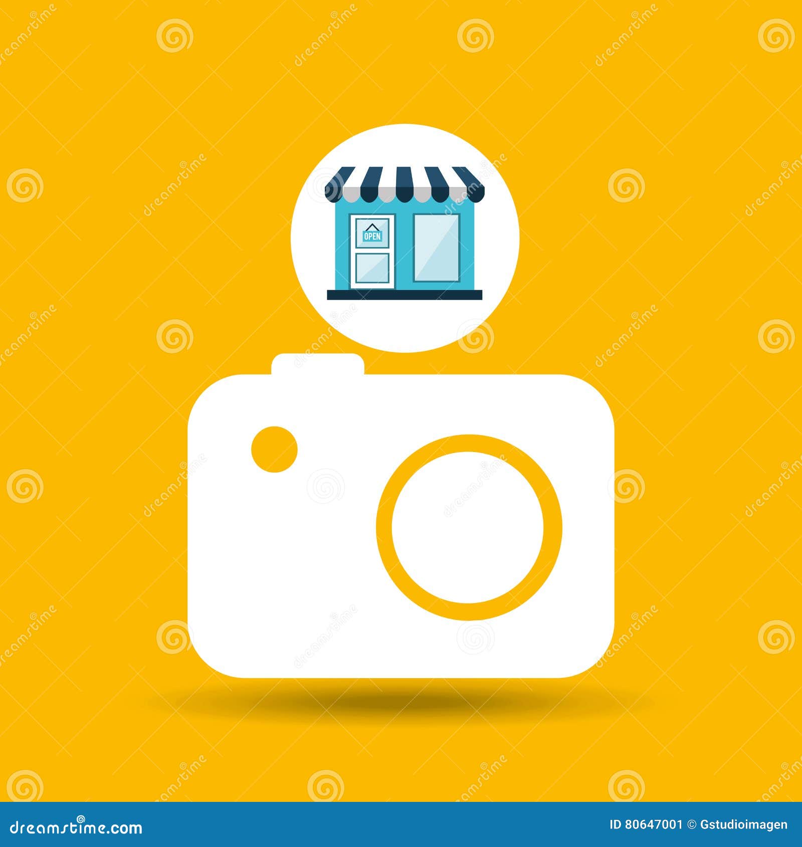 E-commerce Store Building Camera Photographic Design Stock Vector ...