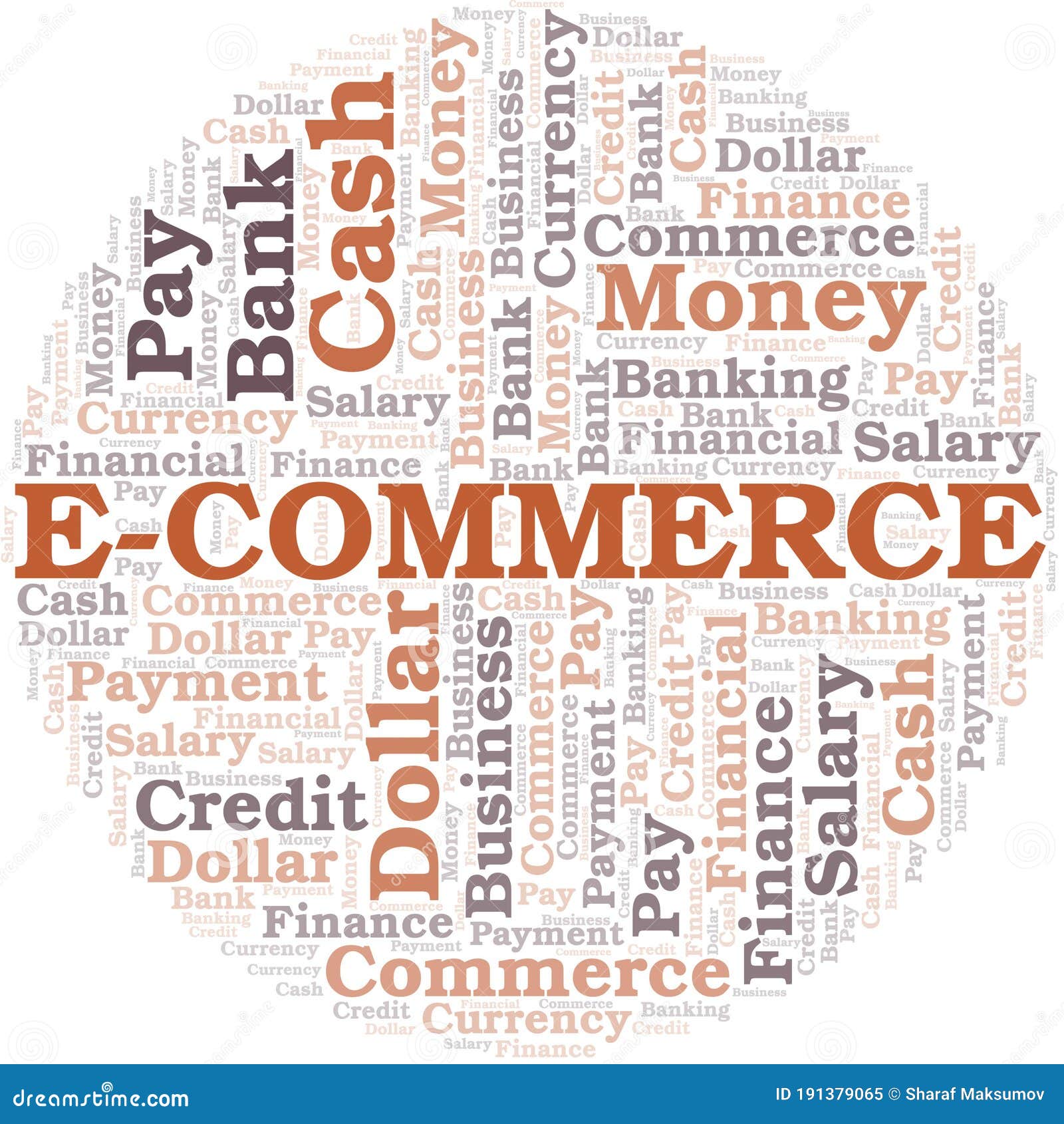 E-Commerce Typography Vector Word Cloud. Stock Vector - Illustration of ...