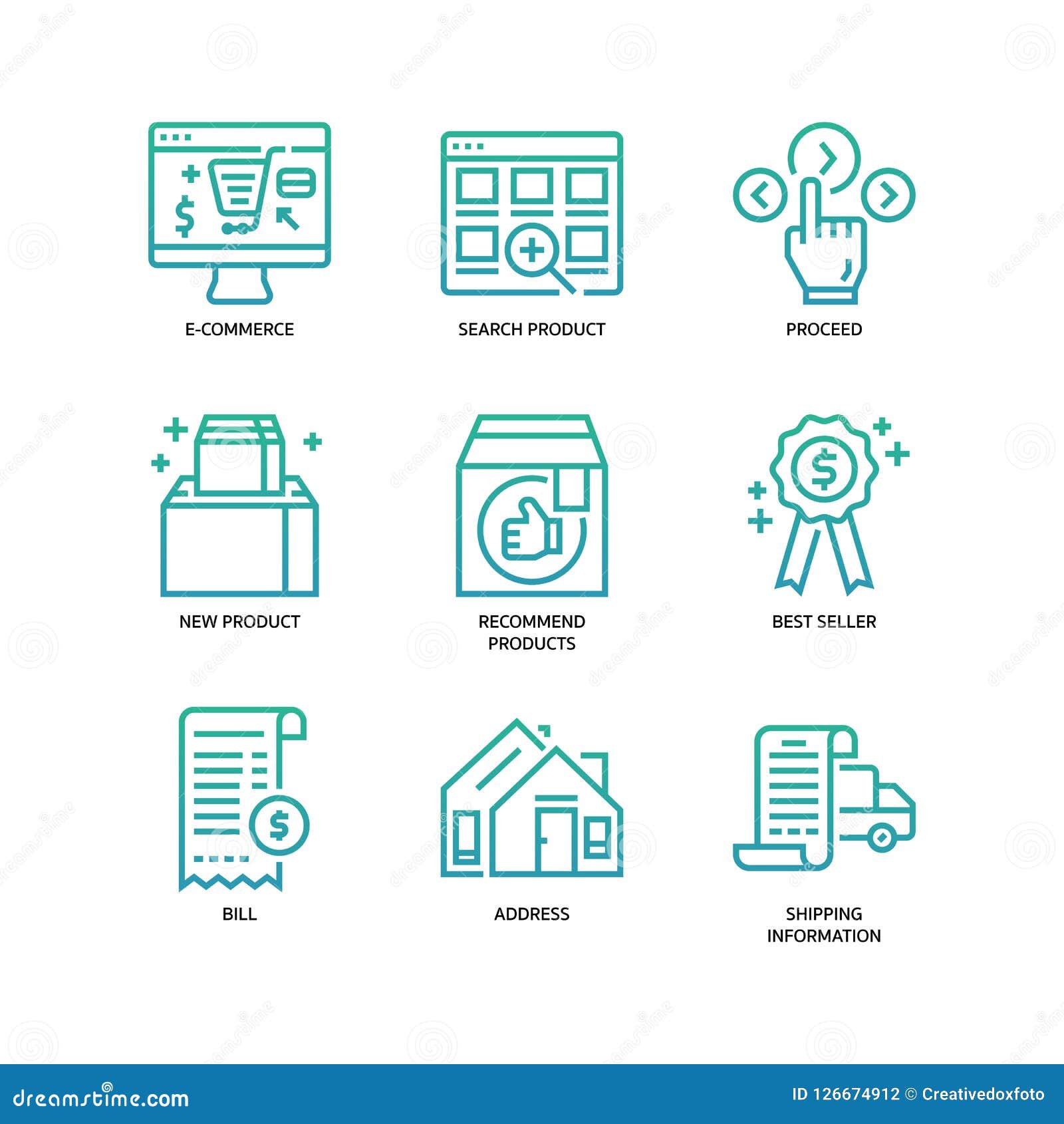 E-commerce website icon stock vector. Illustration of cart - 126674912