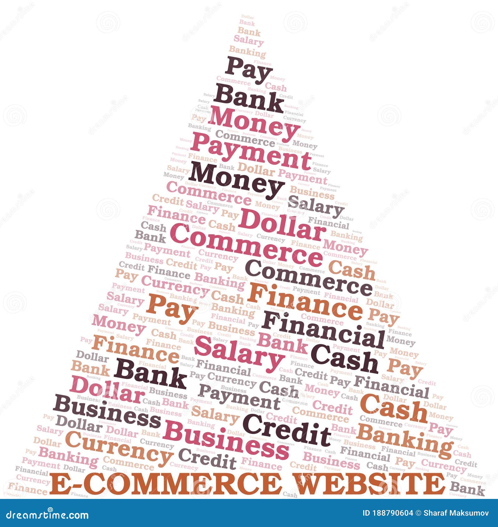 E-Commerce Website Typography Vector Word Cloud. Stock Vector ...