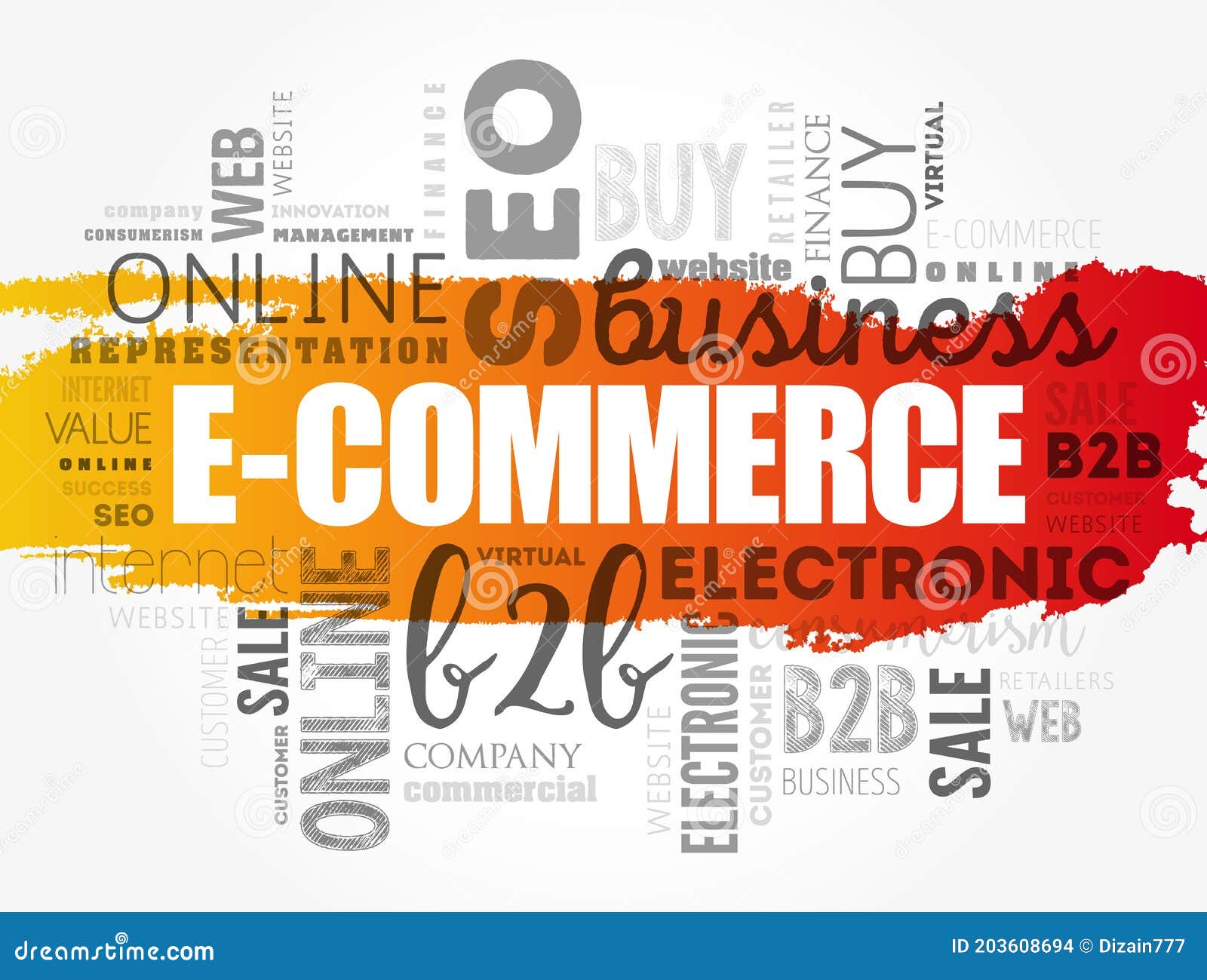 E-COMMERCE Word Cloud Collage, Business Concept Stock Illustration ...